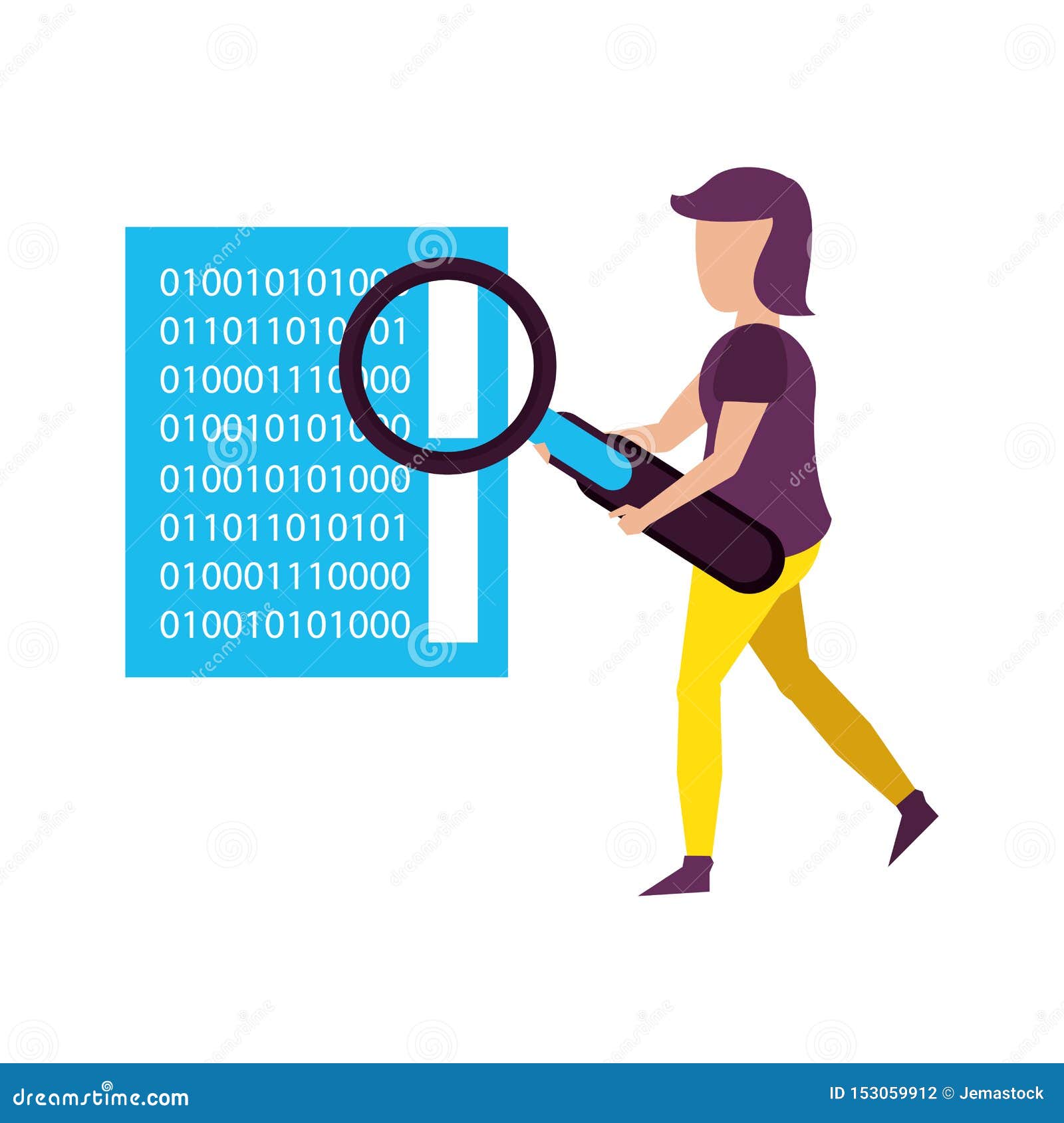 Magnifying Glass Checking System Cartoon Stock Vector - Illustration of ...