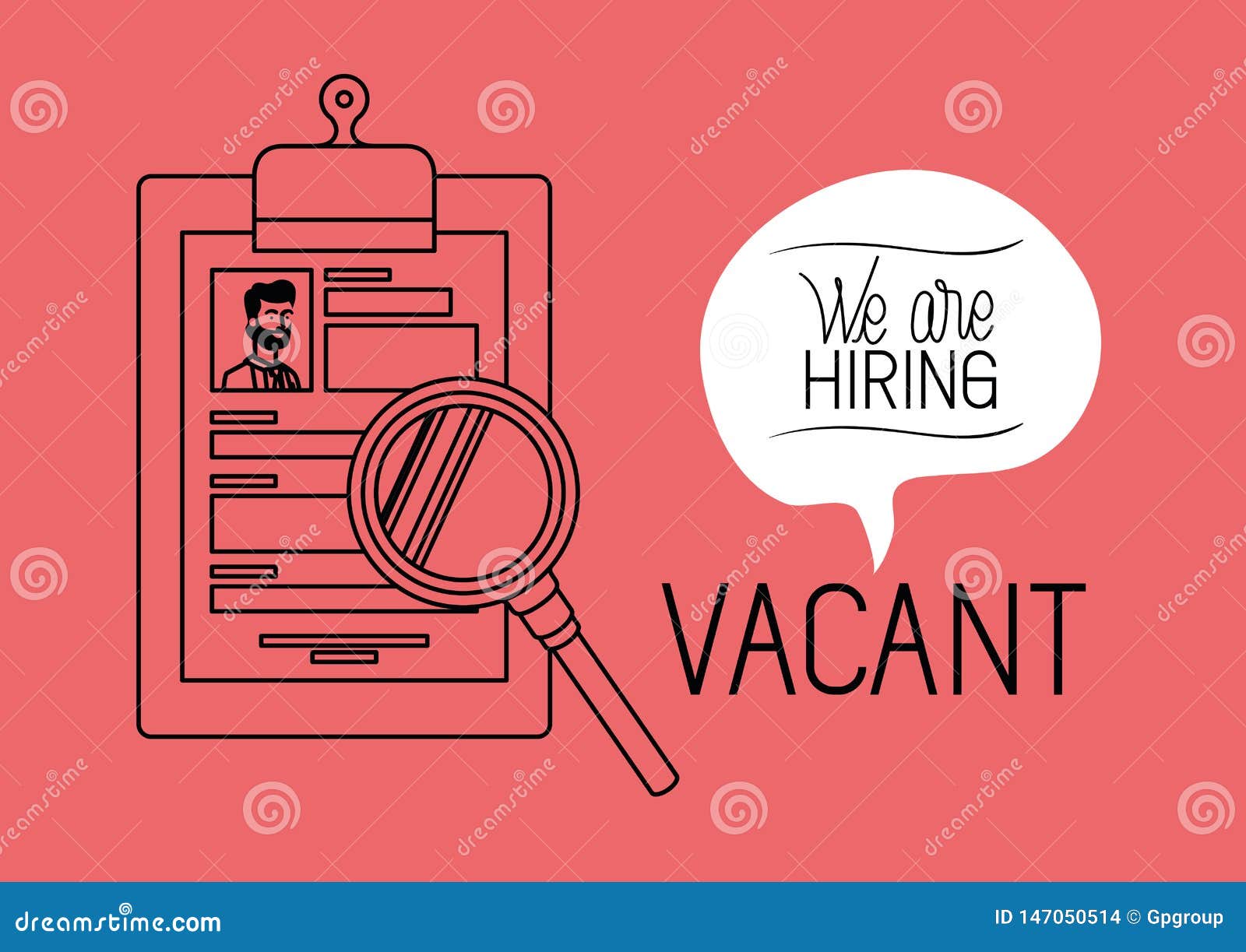 Magnifying Glass And Checklist With Vacant Message Vector Illustration ...