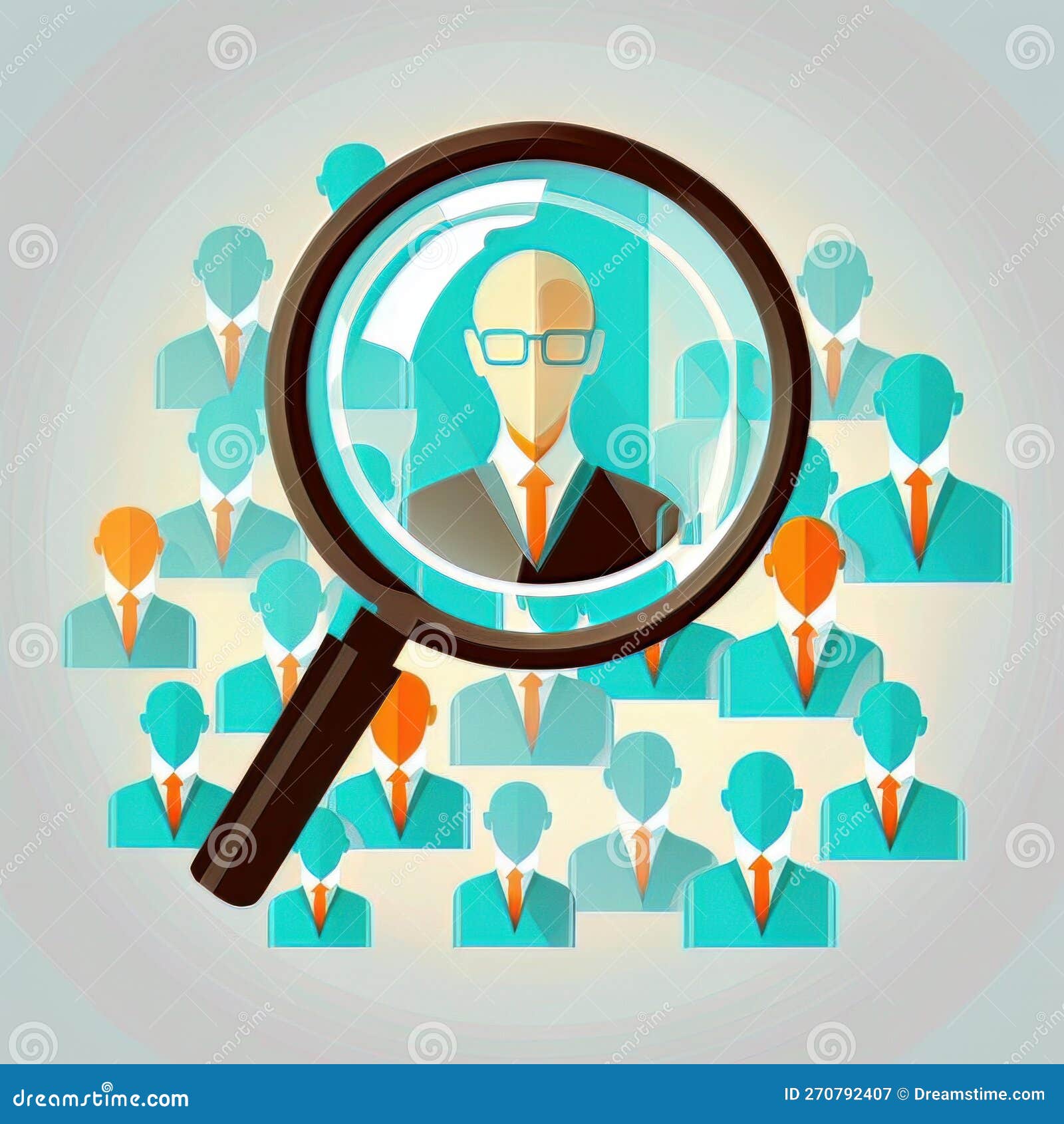 Magnifying Glass Choosing a Candidate. Human Resources Concept Stock ...