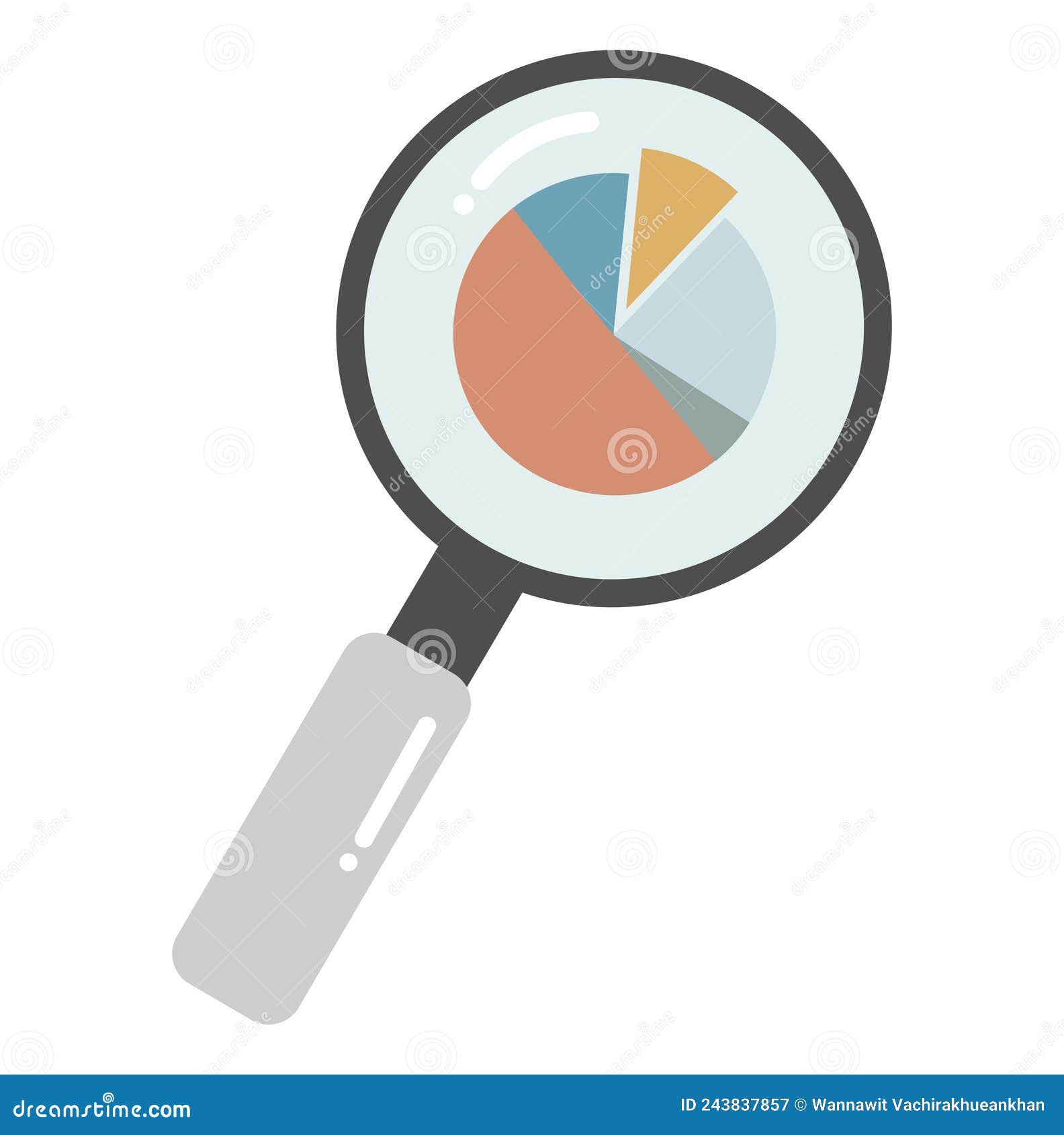 Magnifying Glass Circle Graph Icon Stock Vector - Illustration of ...