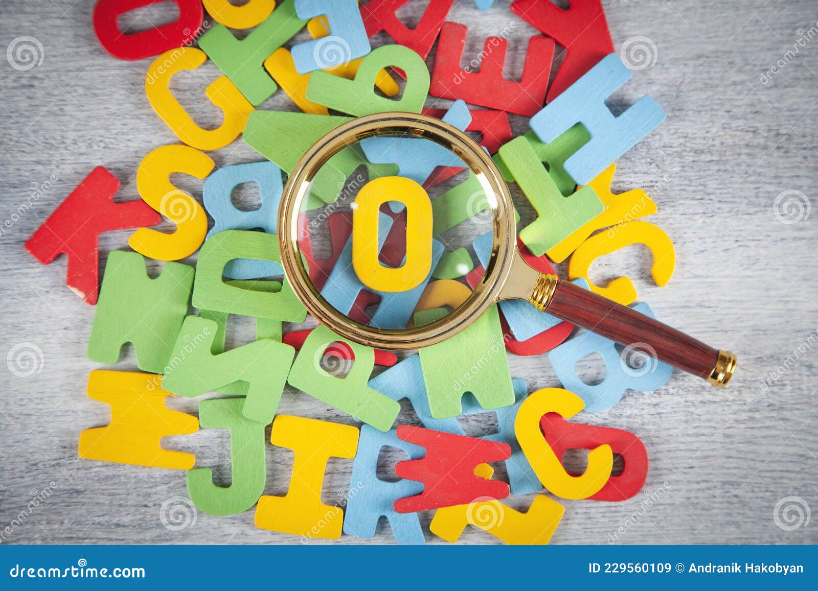Magnifying Glass with a Colorful Letters Stock Image - Image of english ...