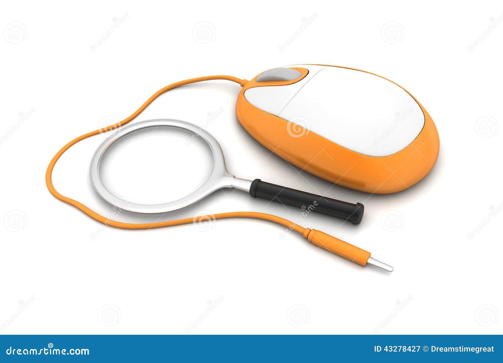 Magnifying Glass with Computer Mouse Stock Image - Image of lens ...