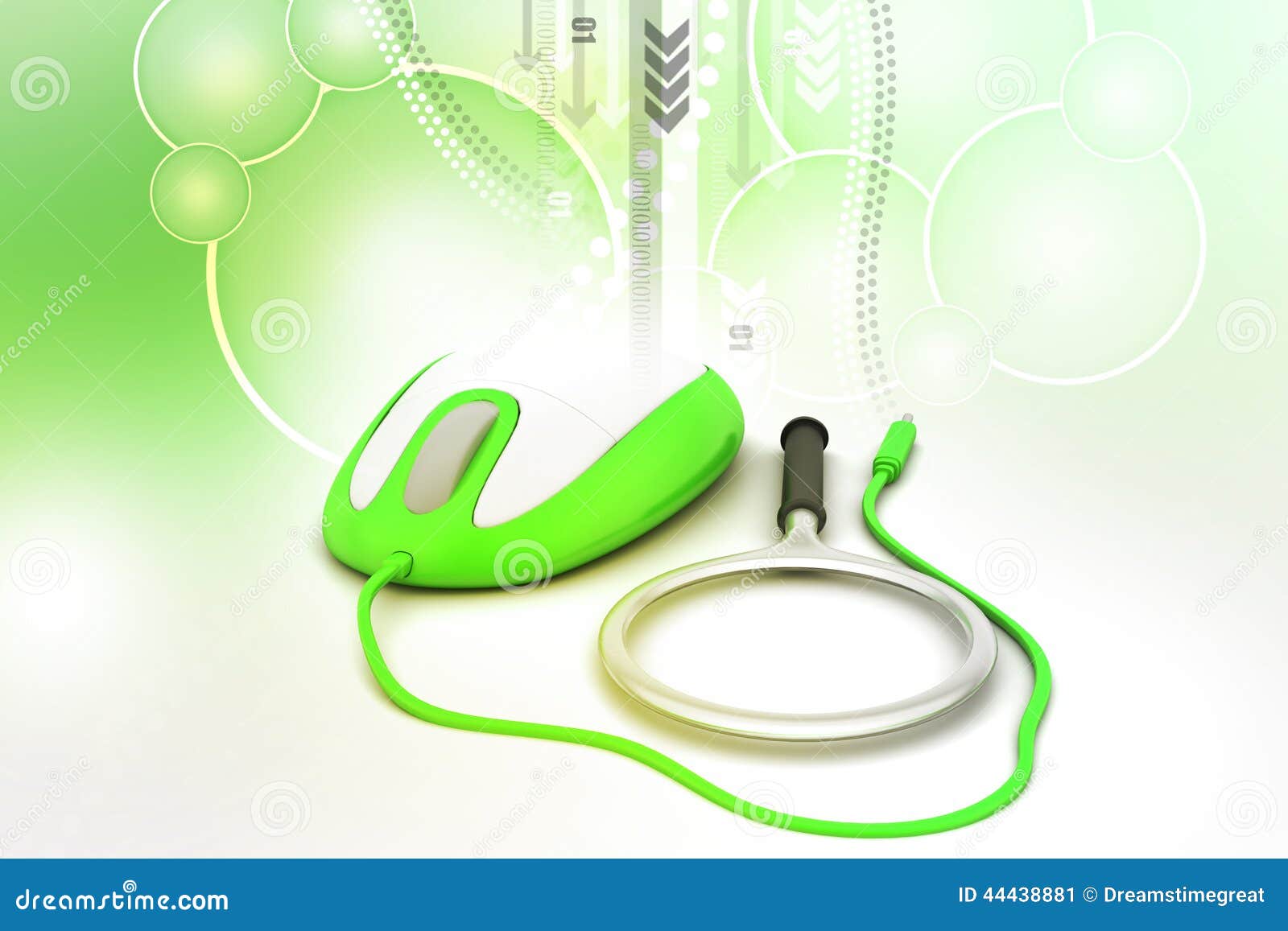Magnifying Glass with Computer Mouse Stock Illustration - Illustration ...