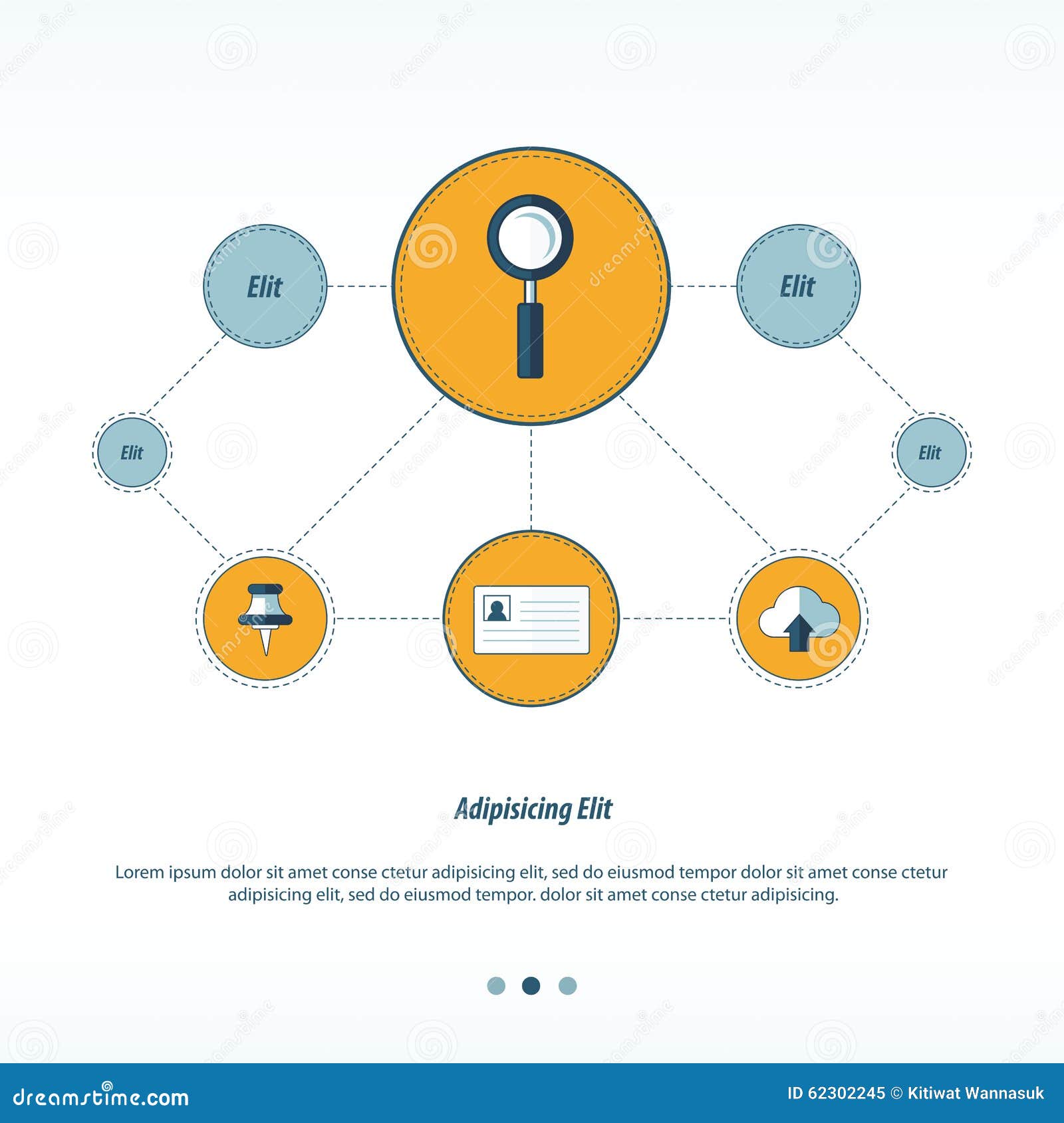 Magnifying Glass Concept Network Design Stock Vector - Illustration of ...