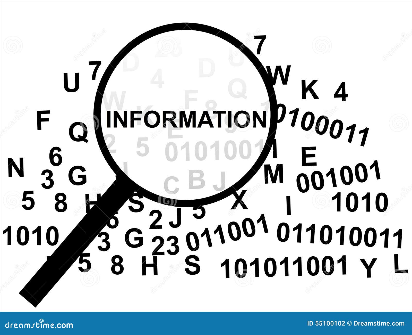 Magnifying Glass for Data Mining Stock Illustration - Illustration of ...