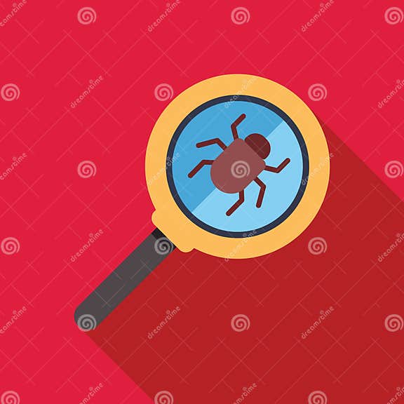 Magnifying Glass Detecting Computer Bug Virus Malware Stock ...