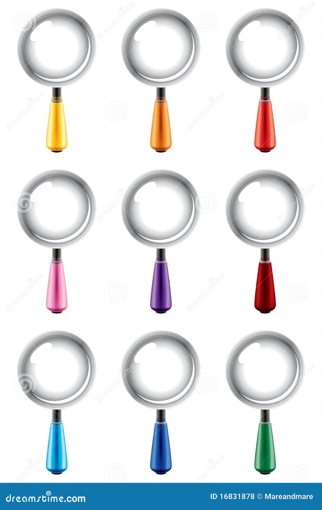 Magnifying Glass in Different Colours Stock Vector - Illustration of ...