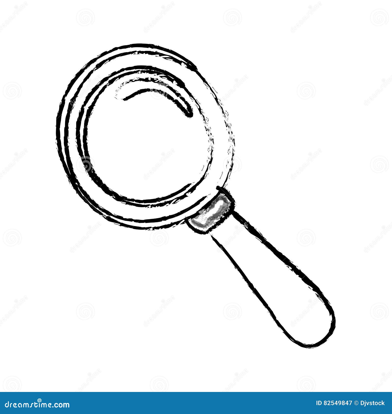 Magnifying glass draw stock illustration. Illustration of research ...