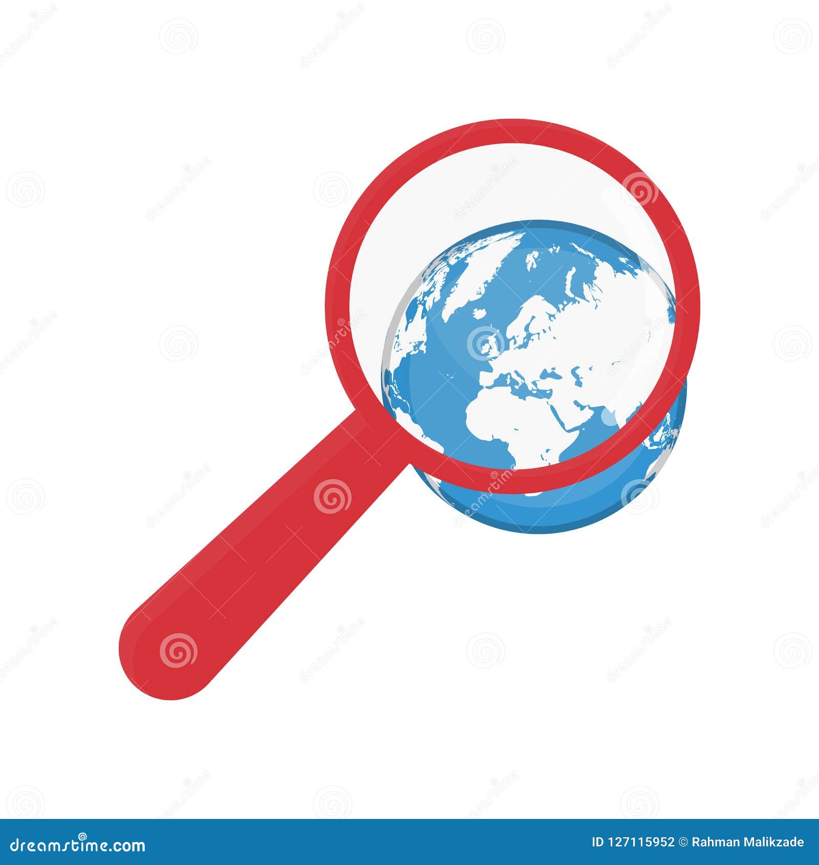 Magnifying Glass Earth Vector Eps Stock Vector - Illustration of ...