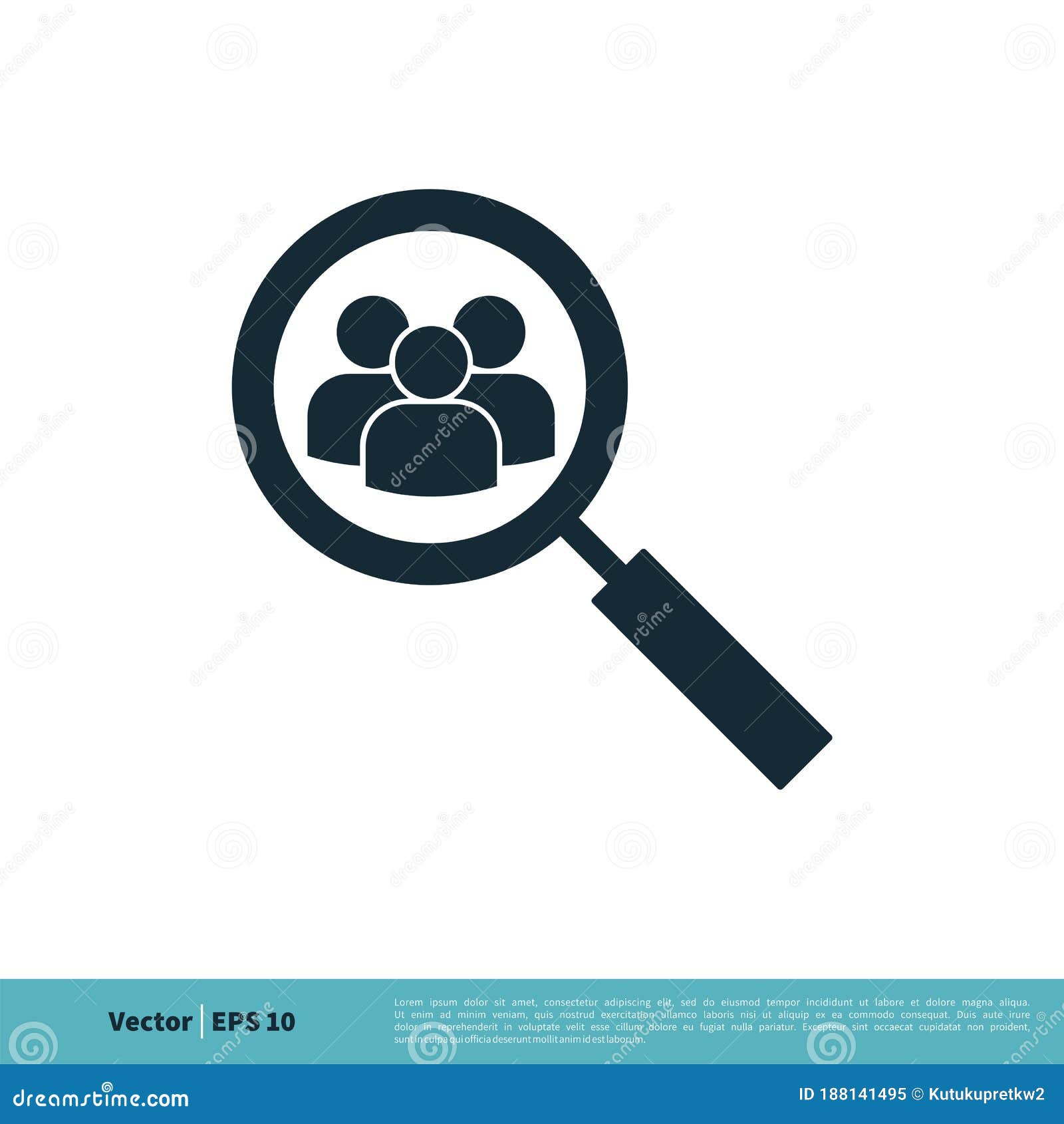 Magnifying Glass Employee Icon Vector Logo Template Illustration Design ...
