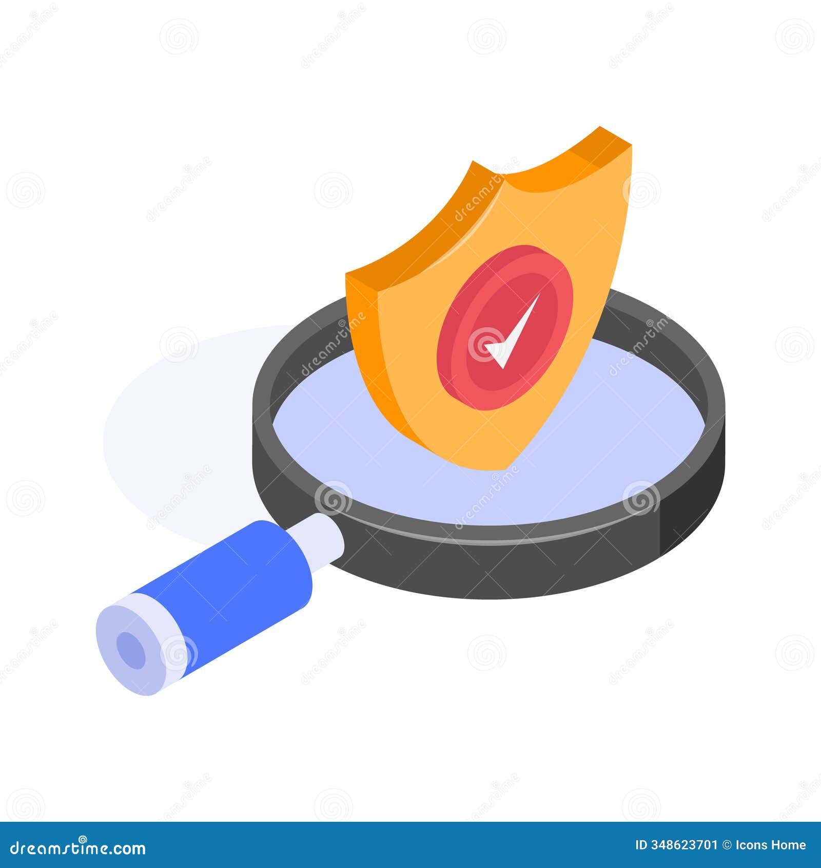 A Magnifying Glass Examining a Shield for Risk Assessment Stock ... A Magnifying Glass Examining a Shield for Risk Assessment Stock ...