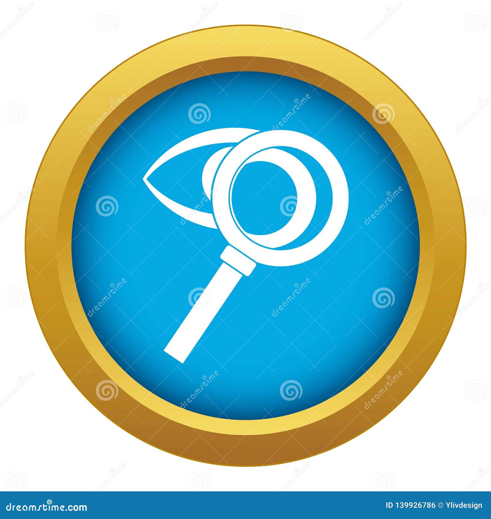 Magnifying Glass with Eye Icon Blue Vector Isolated Stock Vector ...