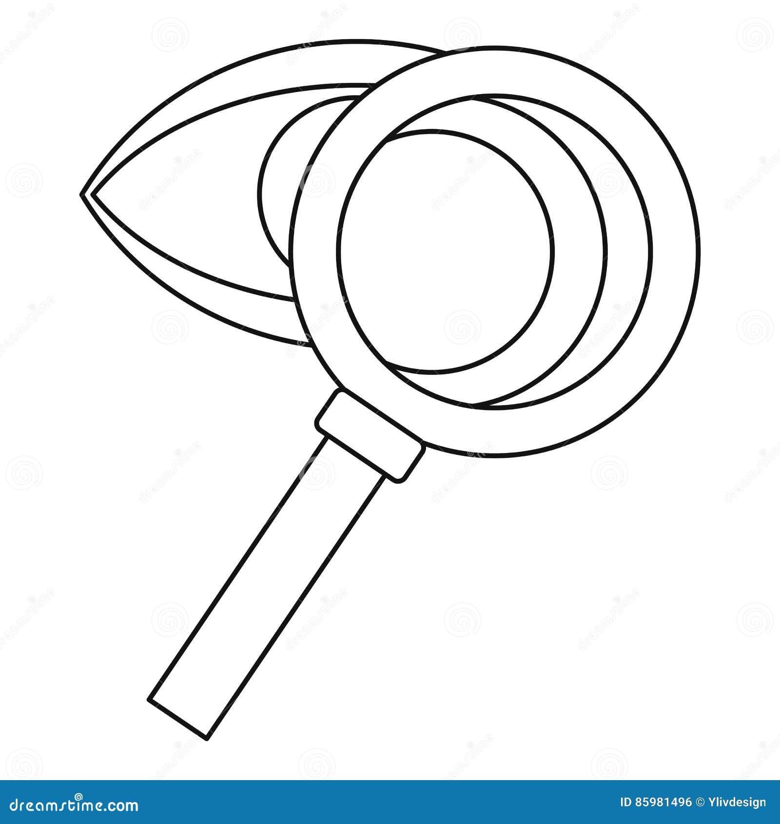 Magnifying Glass and Eye Icon, Outline Style Stock Vector ...