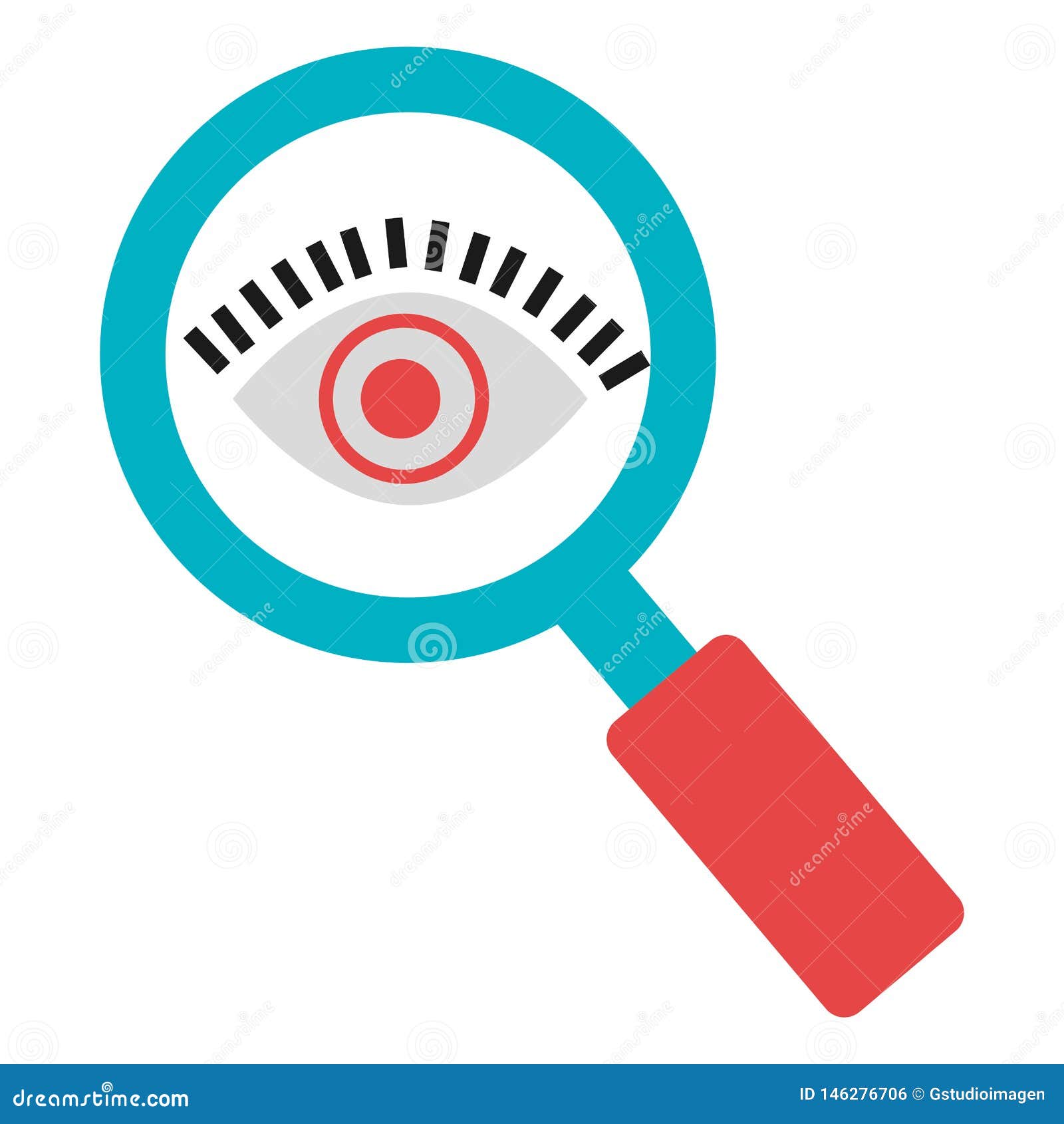 Magnifying glass and eye stock illustration. Illustration of search ...