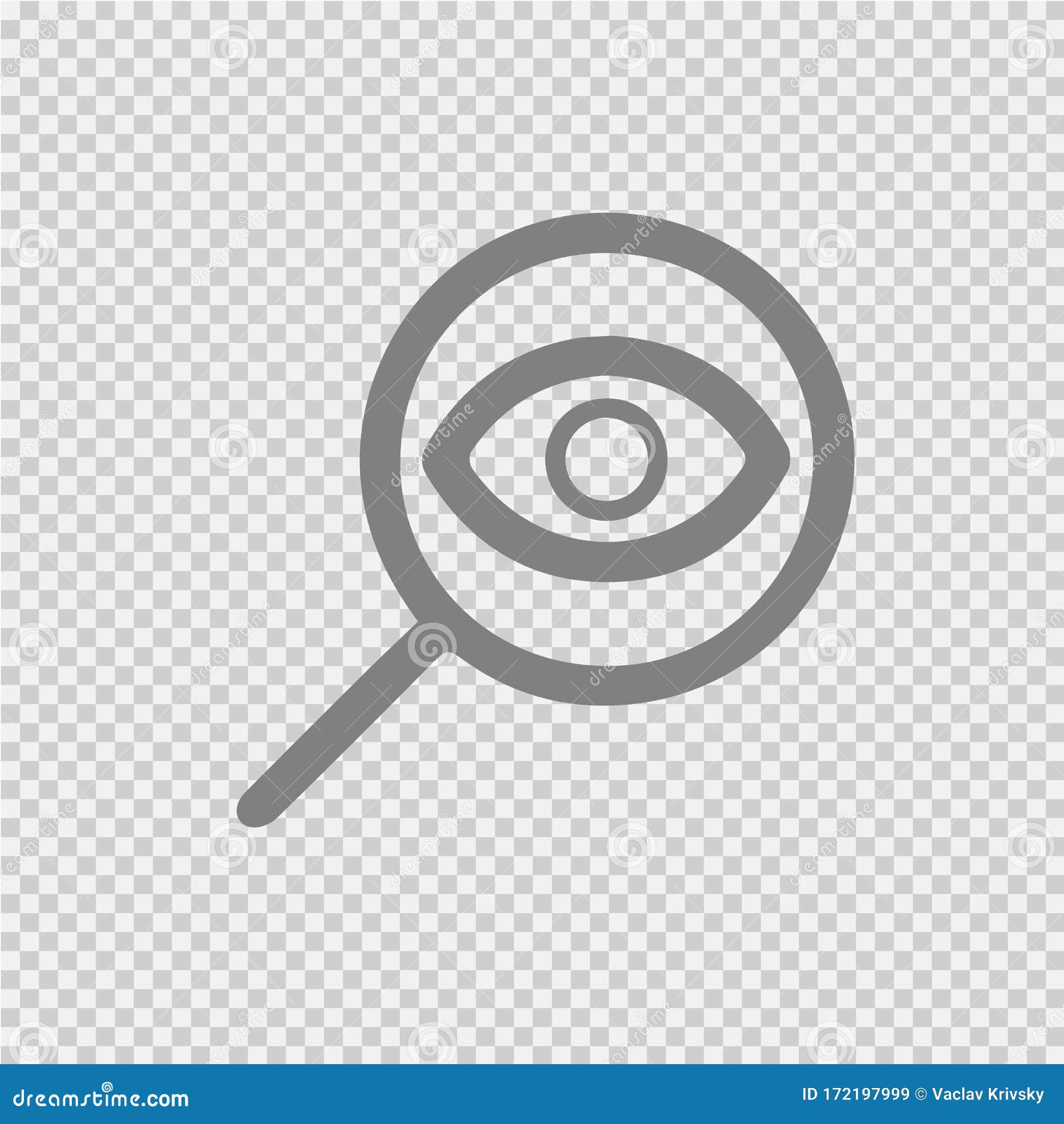 Magnifying Glass with Eye Vector Icon Stock Vector - Illustration of ...