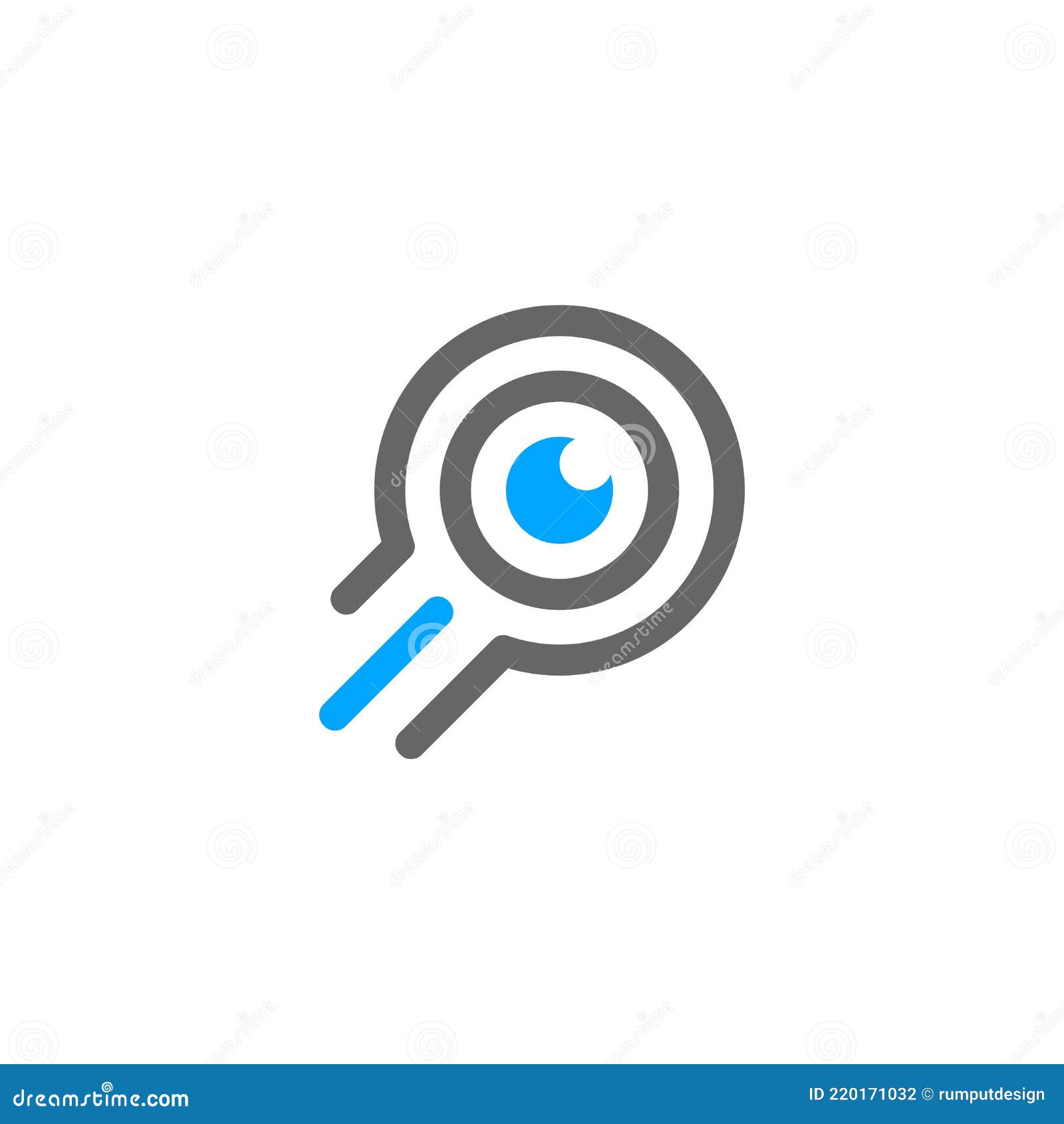 Magnifying glass with eyes stock vector. Illustration of line - 220171032