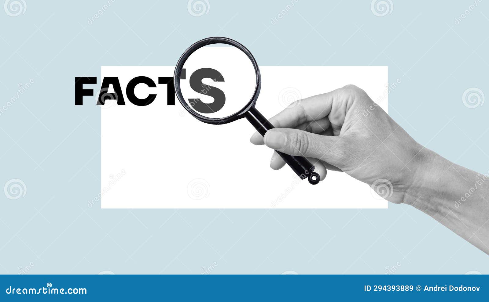 Magnifying Glass and Facts Showing Using the Text. Checking Facts and ...