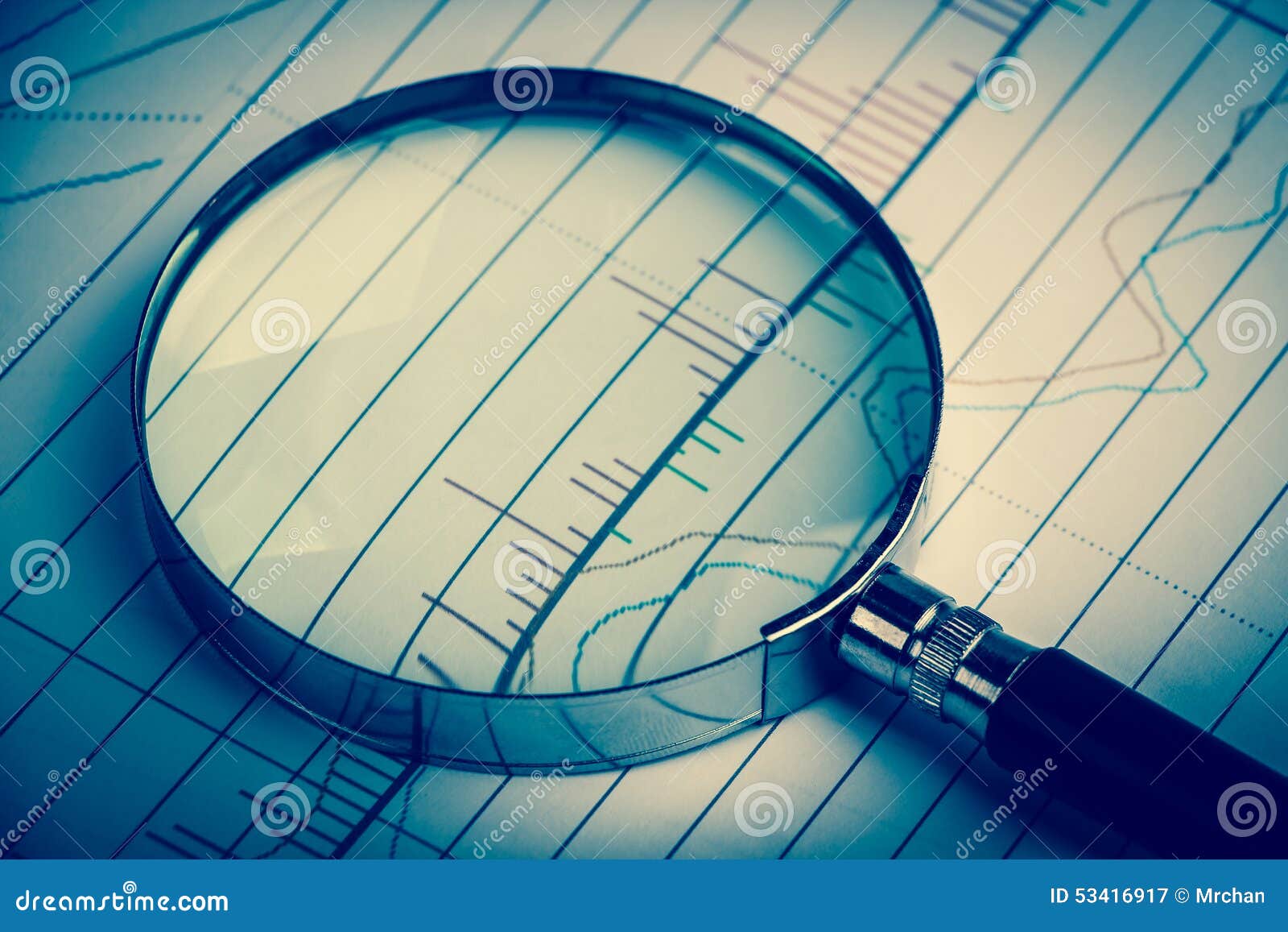 Magnifying Glass with Financial Graph Stock Image - Image of magnifying ...