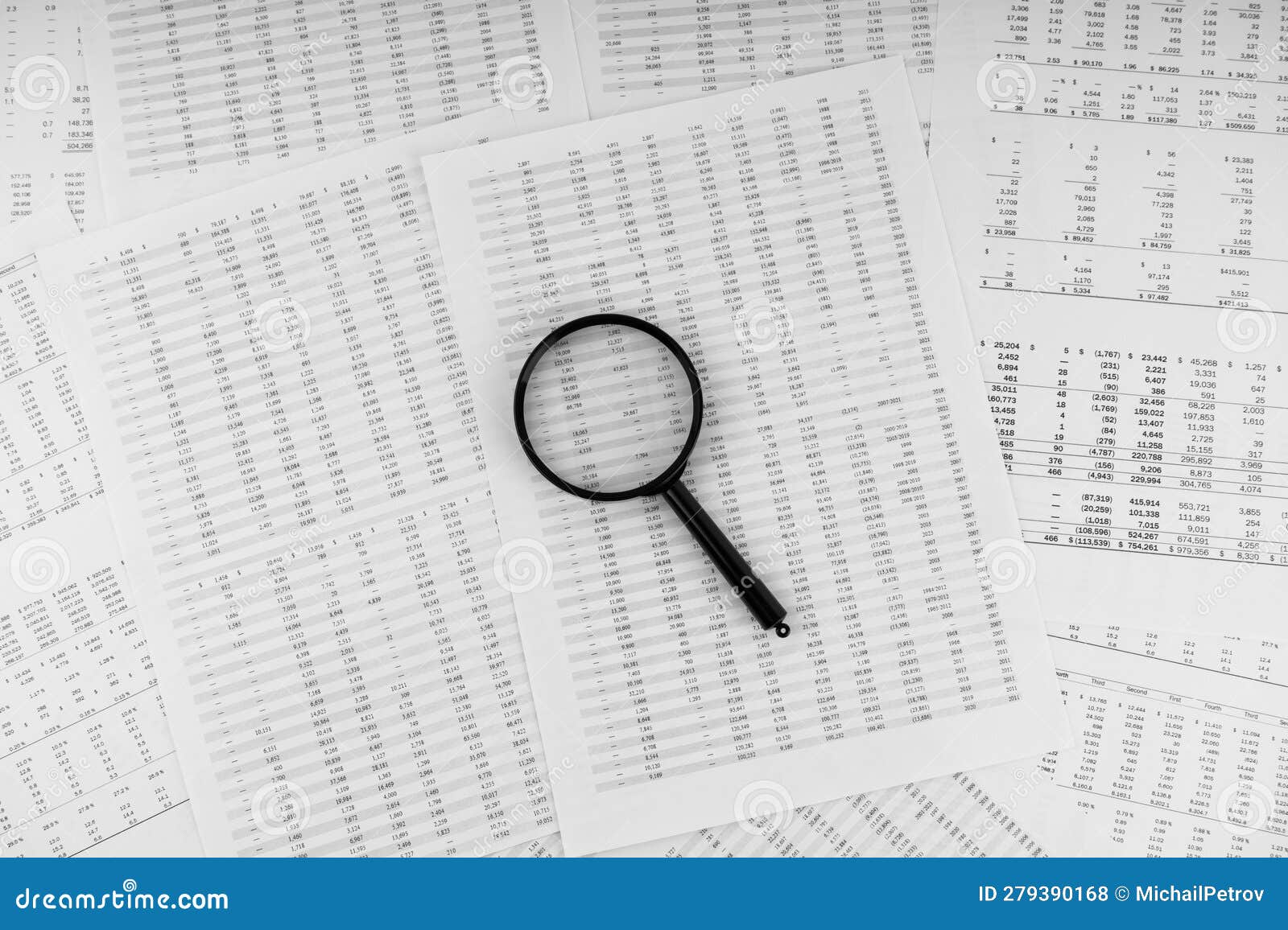 Magnifying Glass on Financial Statement Stock Photo - Image of audit ...