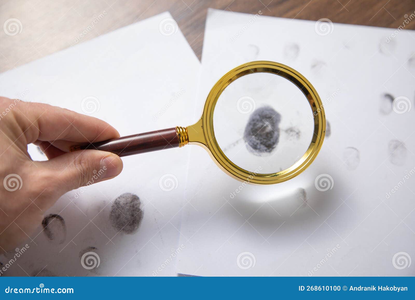 Magnifying Glass and Fingerprints. Detective. Investigation Stock Photo ...