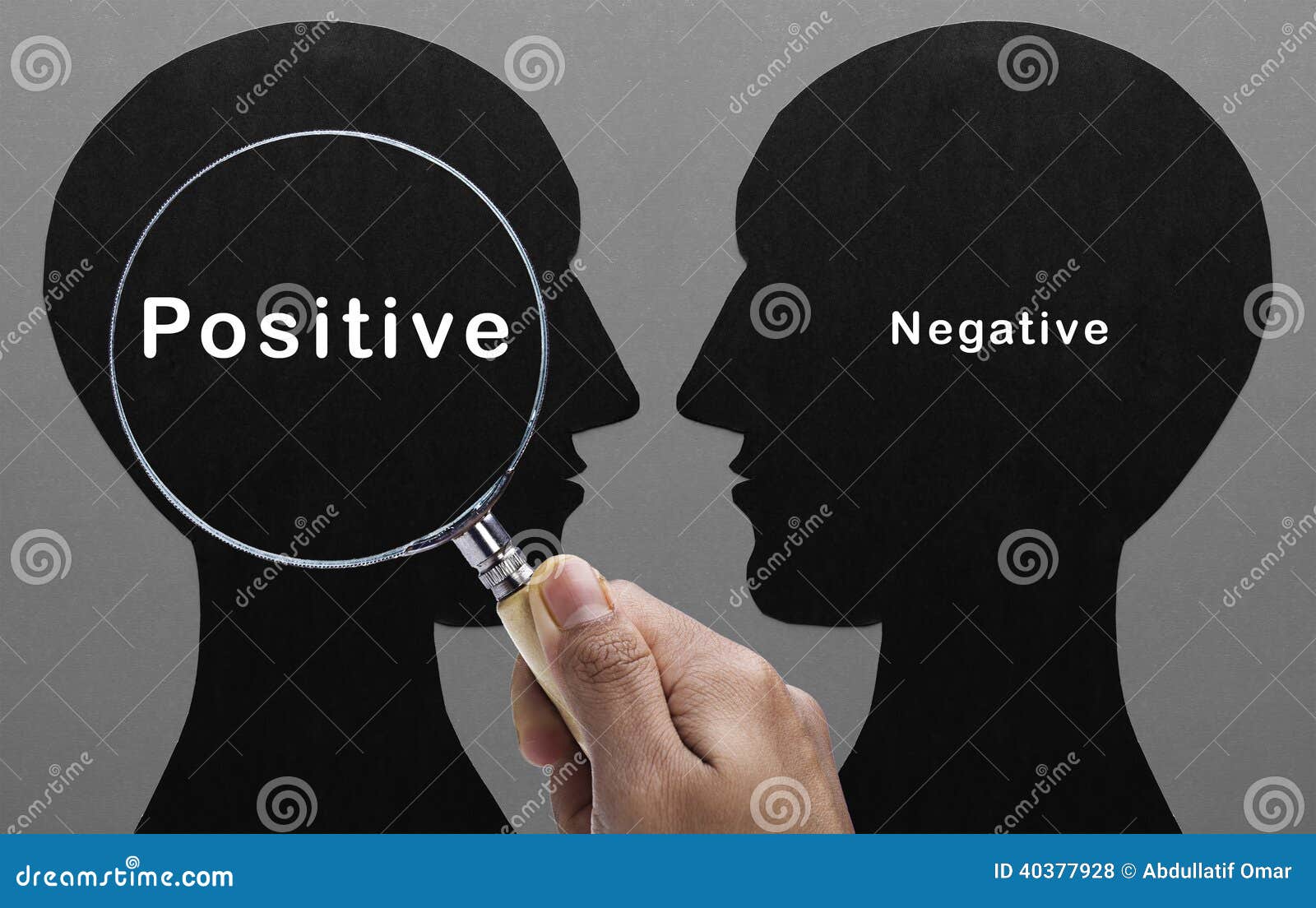Magnifying Glass Focus on Positive Stock Photo - Image of mind ...