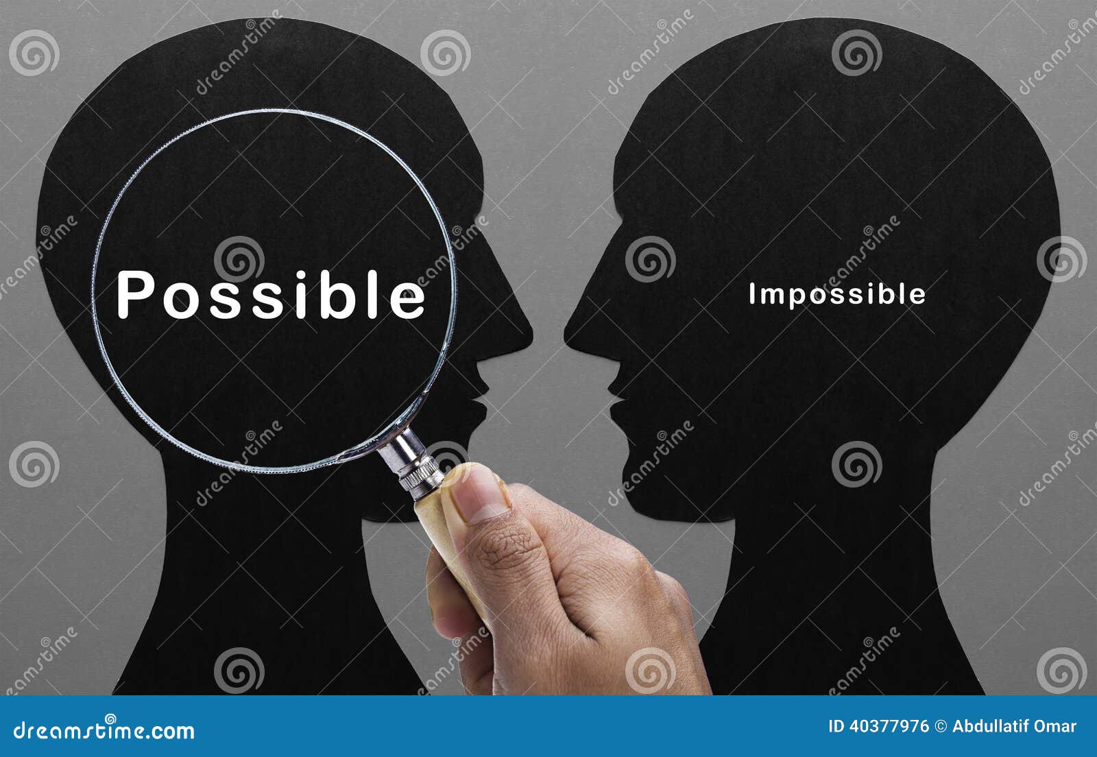 Magnifying Glass Focus on Possible Stock Photo - Image of idea ...