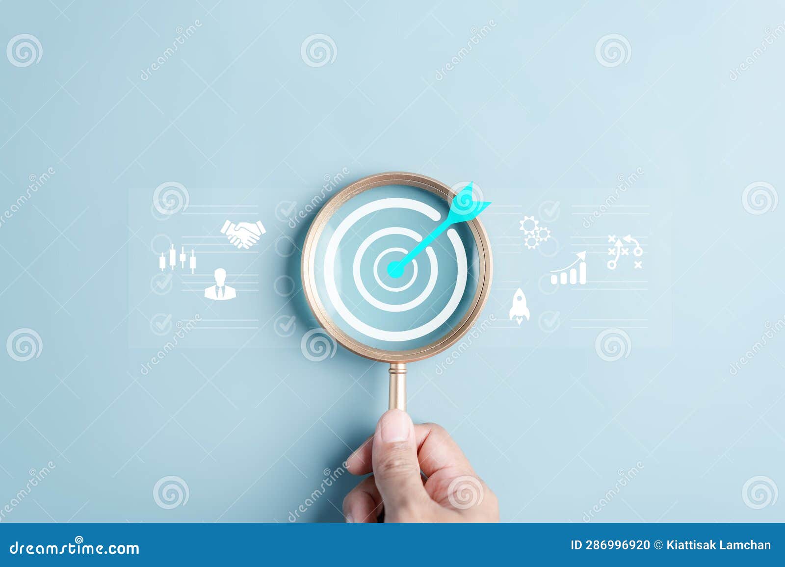 Magnifying Glass Focus To Target Icon and Checklist Assignment Quality ...