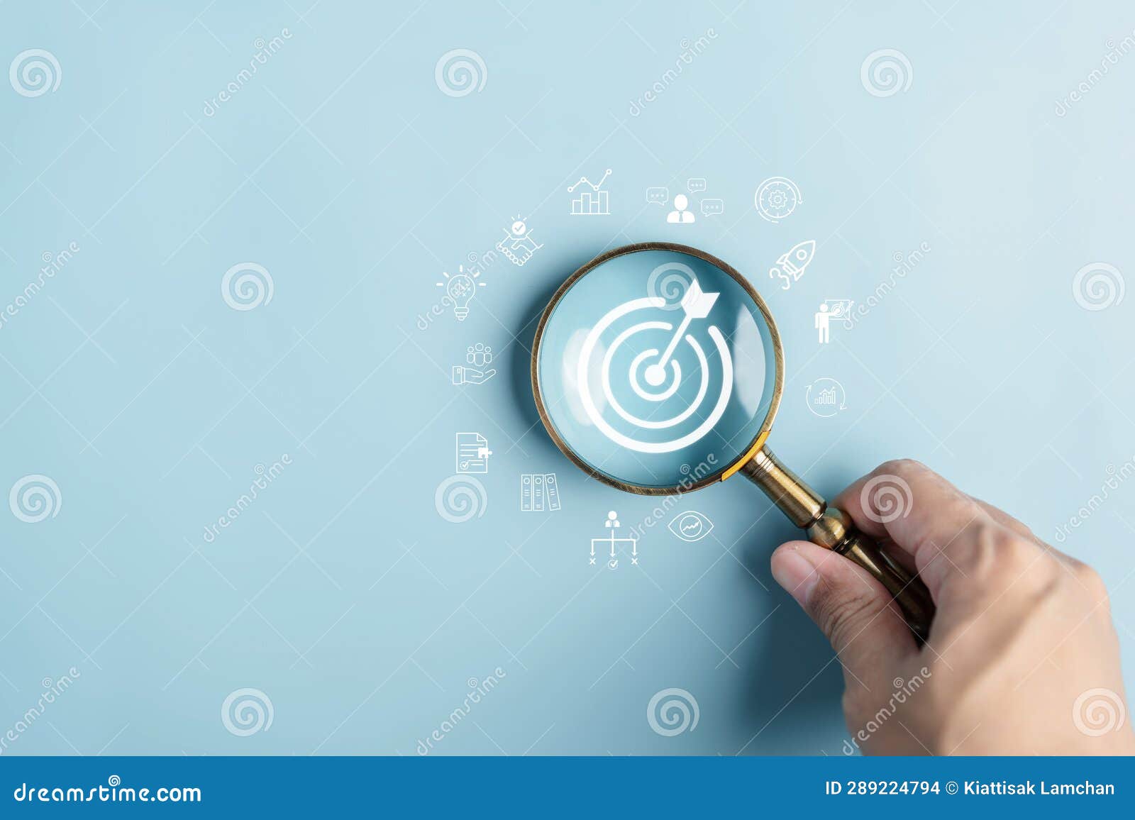 Magnifying Glass Focus To Target Icon Which for Start Up, Creative, Idea, Innovation, Motivation ...