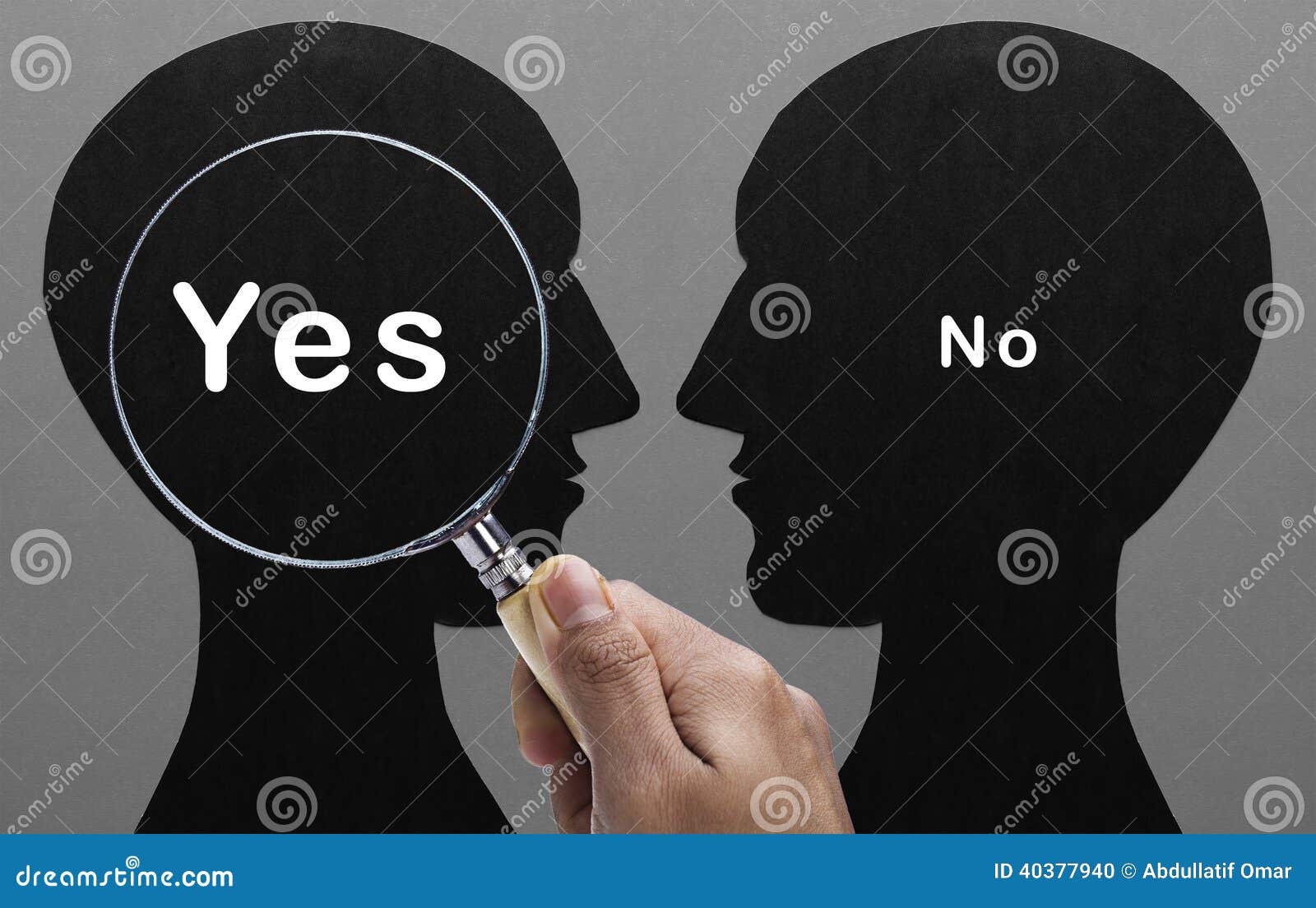 Magnifying Glass Focus on Yes Stock Photo - Image of option, positive ...