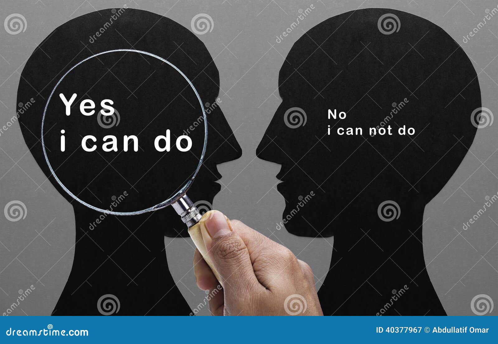 Magnifying Glass Focus on Yes I Can Do Stock Image - Image of glass ...