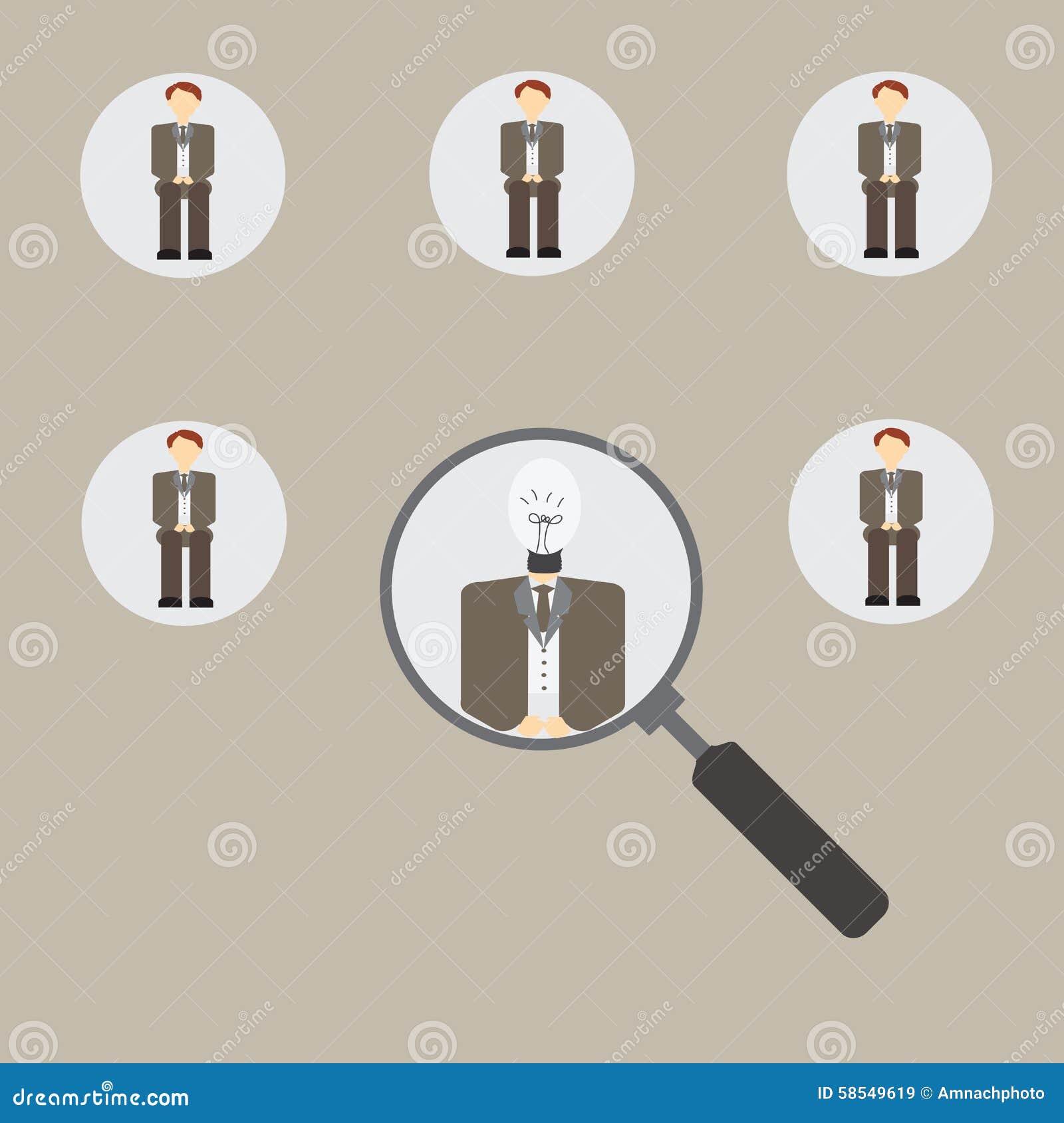 Magnifying Glass Focused on a Person. Stock Vector - Illustration of ...