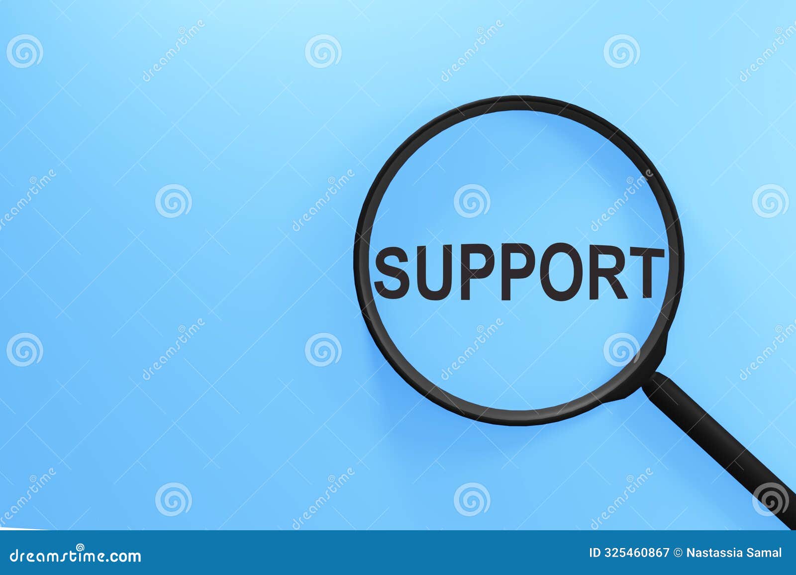 A Magnifying Glass Focused on the Word Support Underneath it, Depicting ...