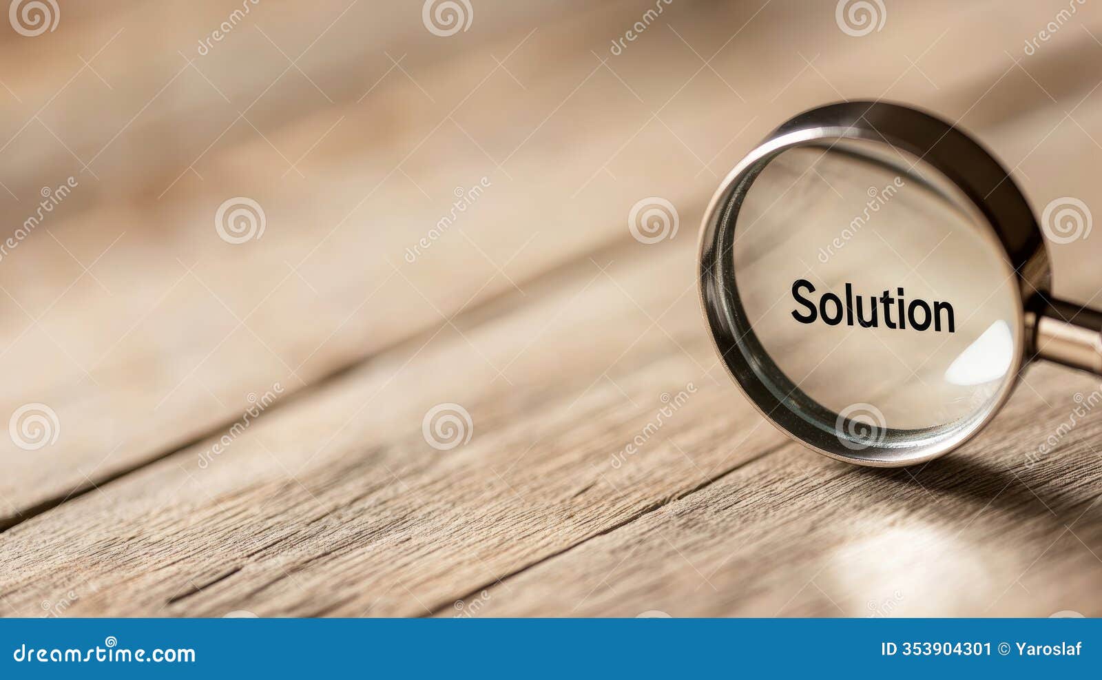 Magnifying Glass Focusing on the Word Solution, Symbolizing Problem ...