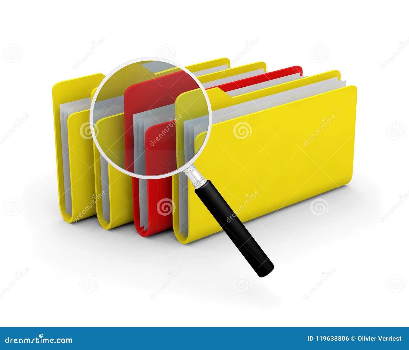 Magnifying Glass Folder Files Search Stock Illustration - Illustration ...