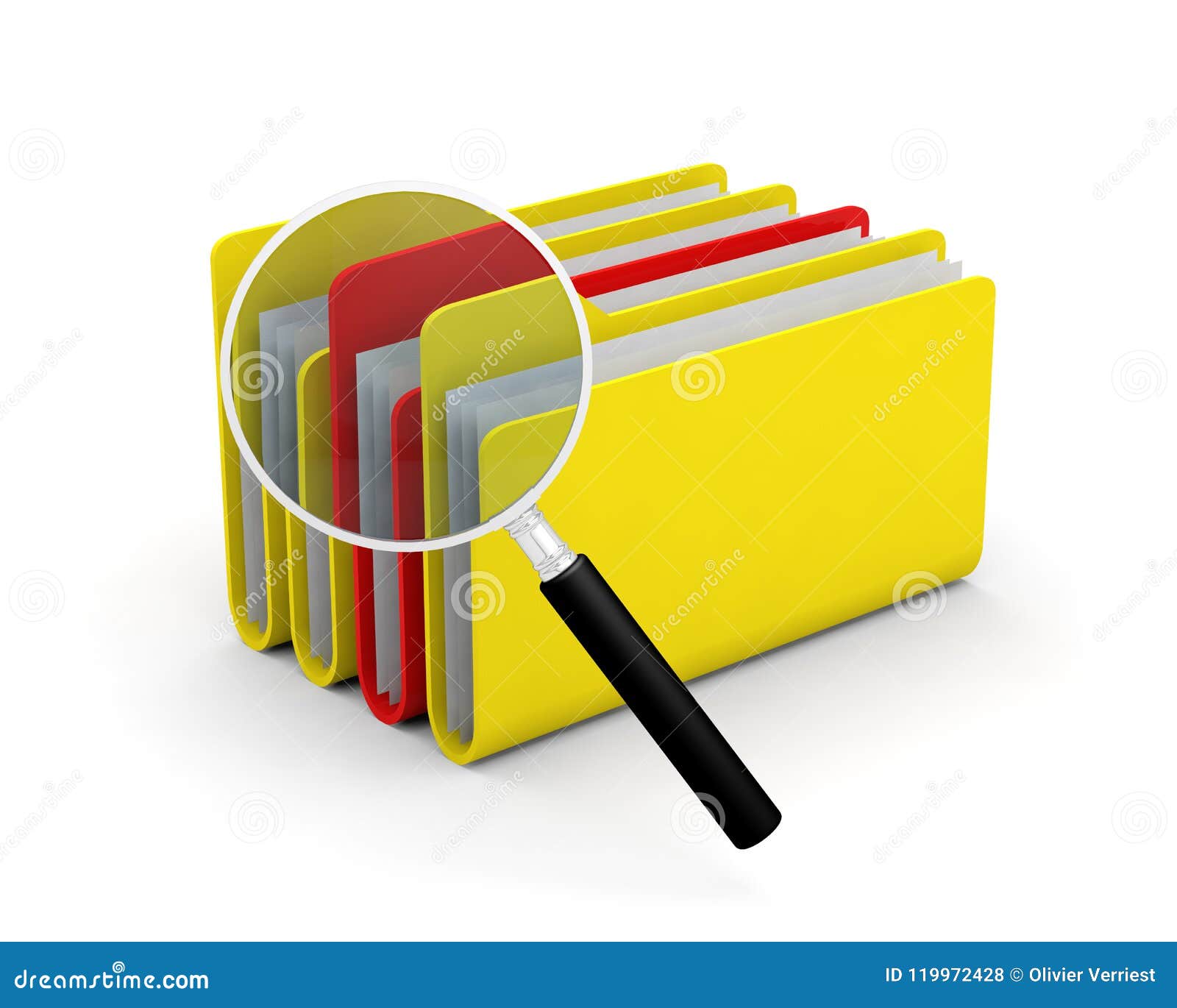 Magnifying Glass Folder Files Search Stock Illustration - Illustration ...