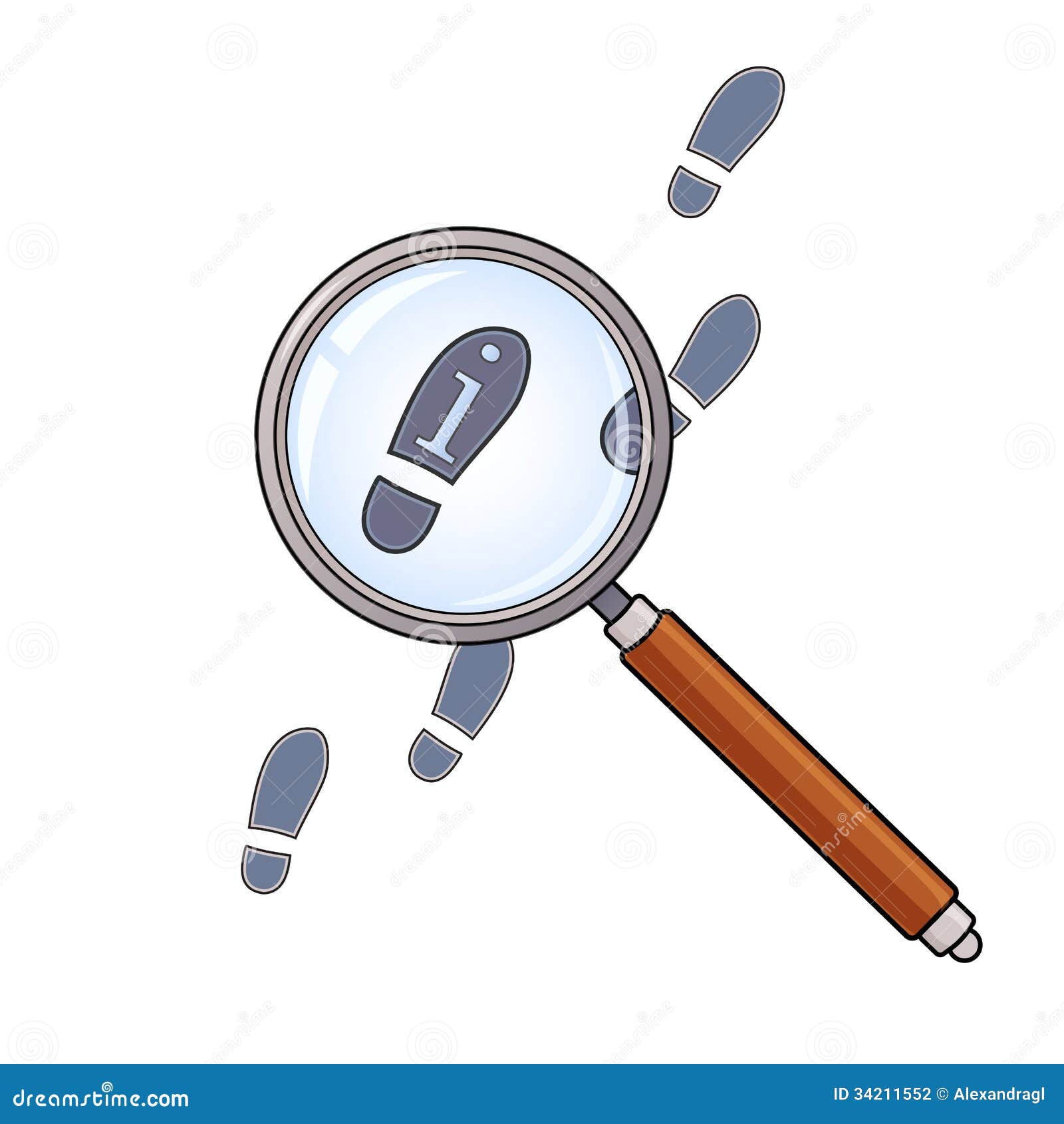 Magnifying Glass and Footprints Stock Vector - Illustration of ...