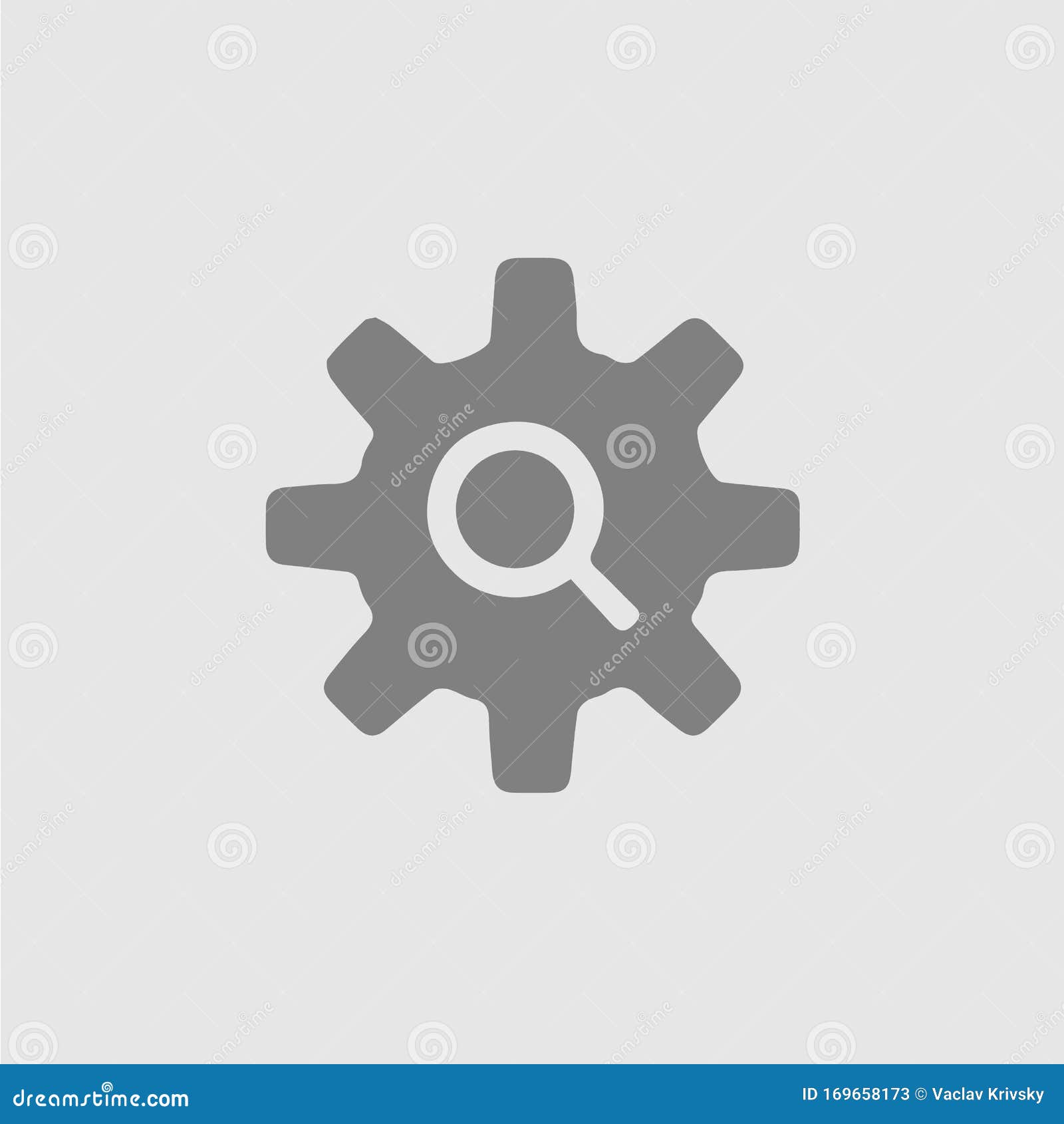Magnifying Glass in Gear Vector Stock Vector - Illustration of design ...