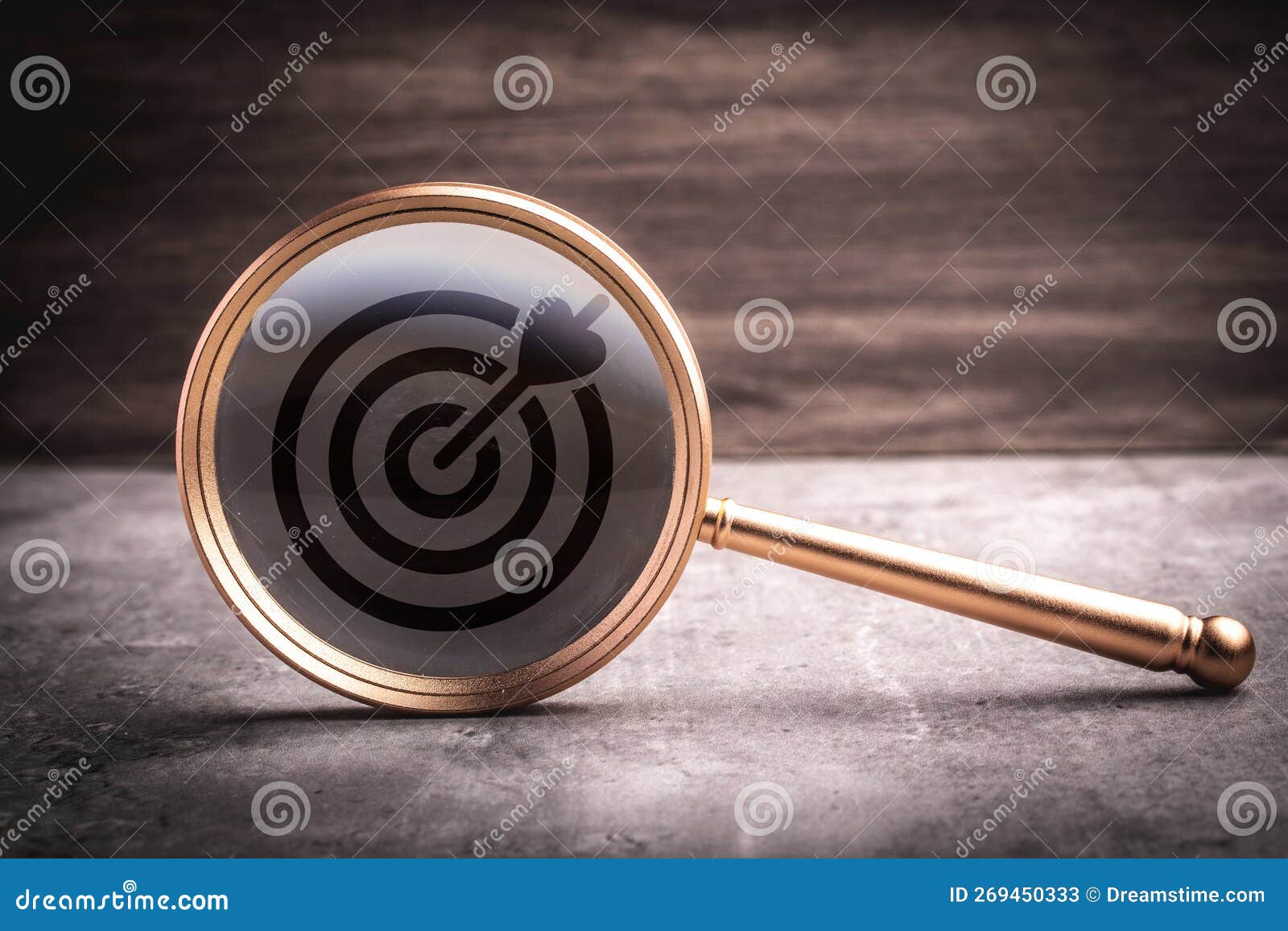 Magnifying Glass with Goals. the Aim of Success Stock Illustration ...