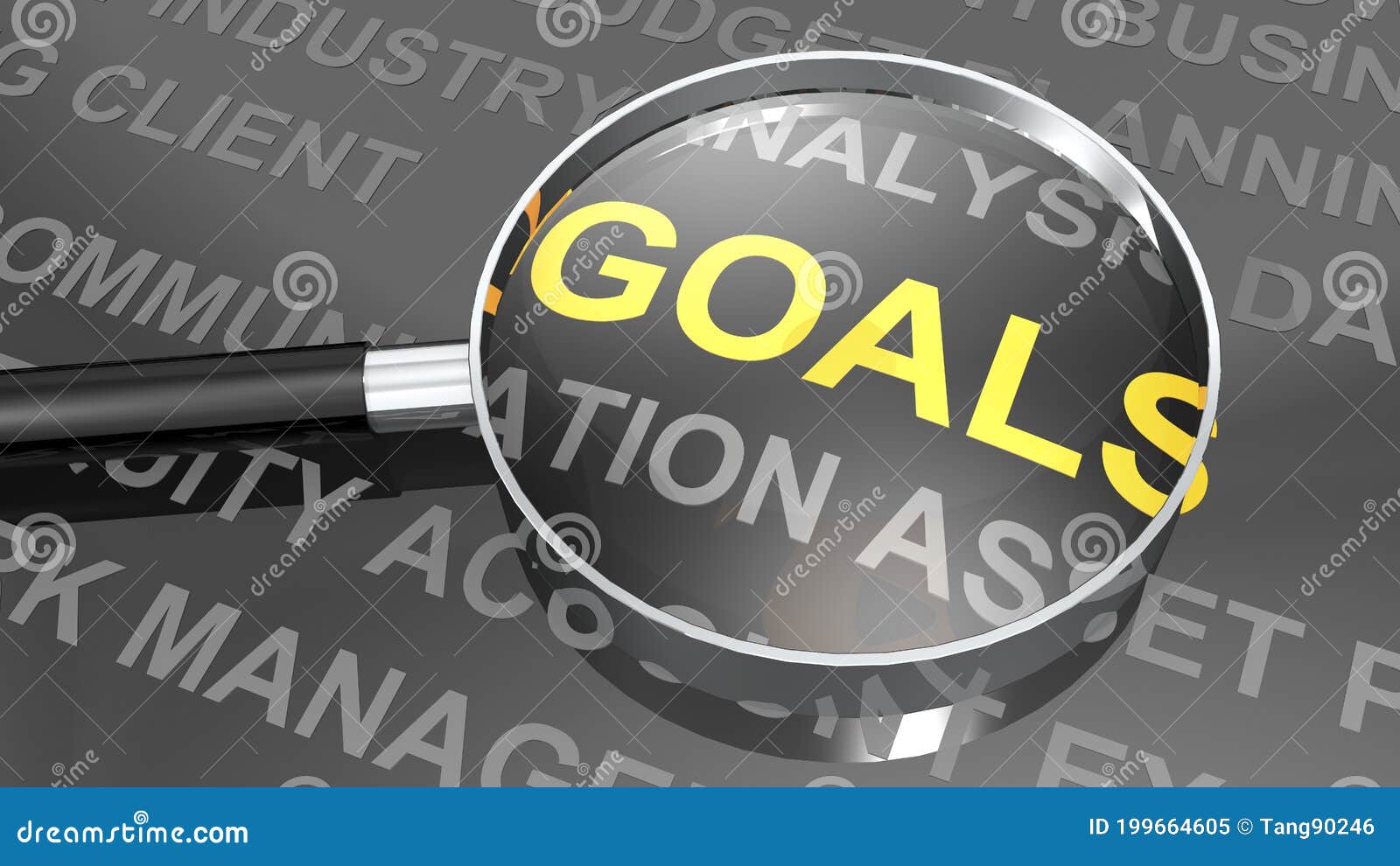 Magnifying Glass with Goals Word Stock Illustration - Illustration of ...