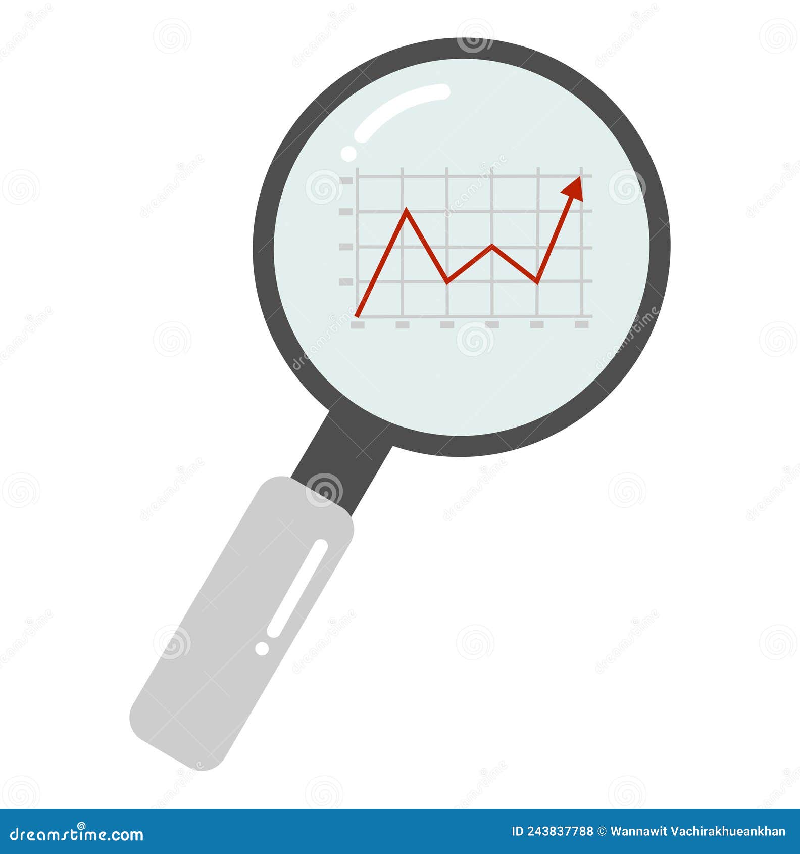 Magnifying Glass with Graph Icon Stock Vector - Illustration of ...
