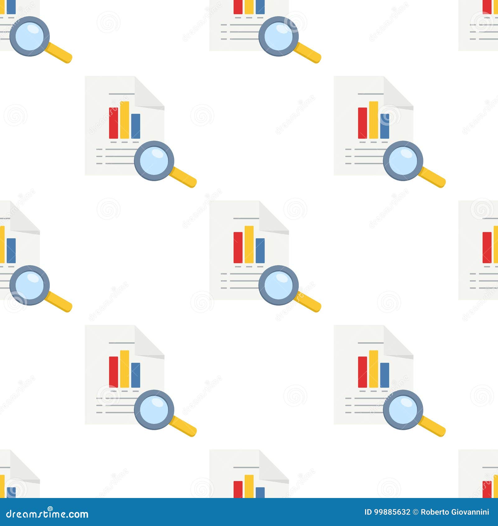 Magnifying Glass and Graph Seamless Stock Vector - Illustration of ...