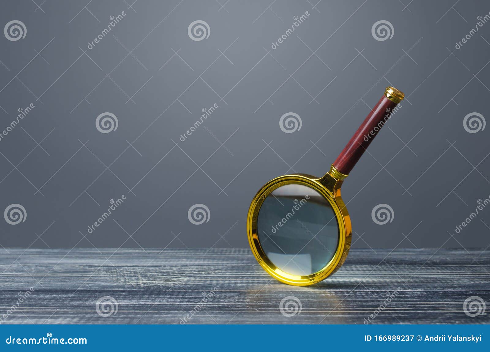 Magnifying Glass on a Gray Background. Search and Analysis, Analytics ...