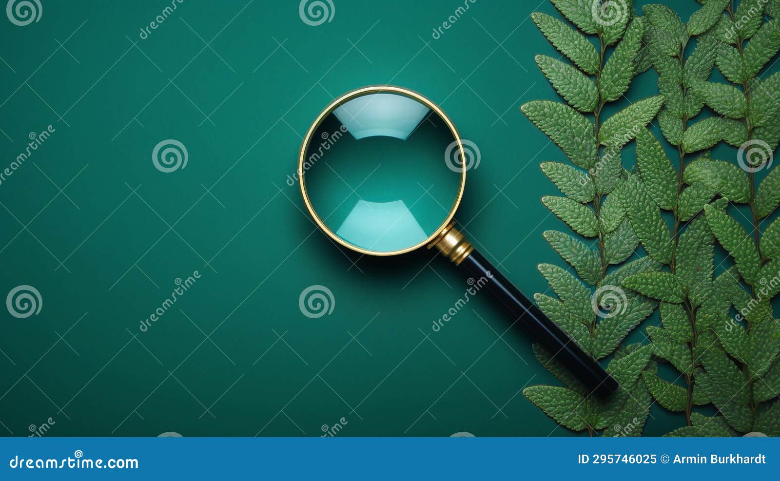 Magnifying Glass on Green Background Stock Illustration - Illustration ...
