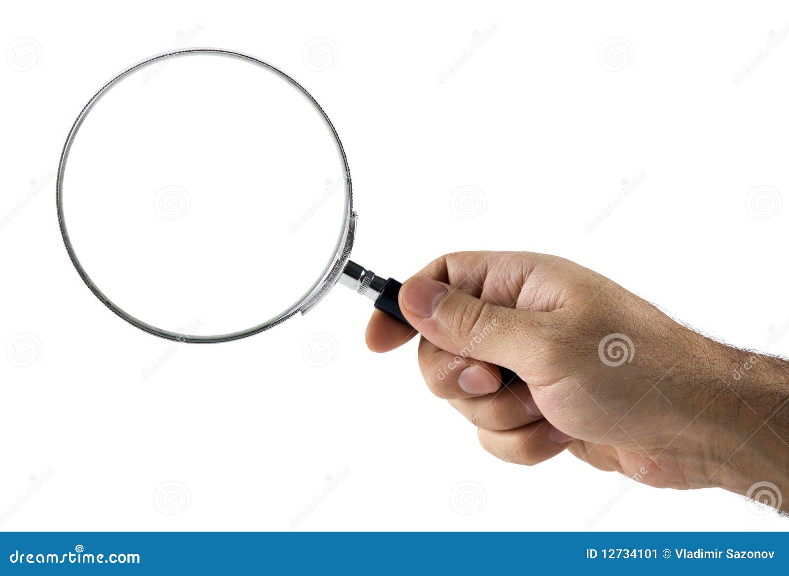 Magnifying glass in hand stock image. Image of research - 12734101