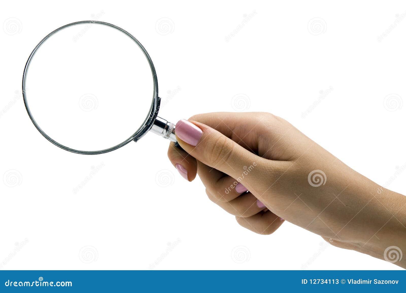 Magnifying glass in hand stock image. Image of vision - 12734113