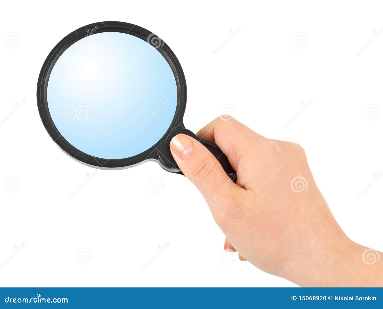 Magnifying glass in hand stock photo. Image of magnification - 15068920