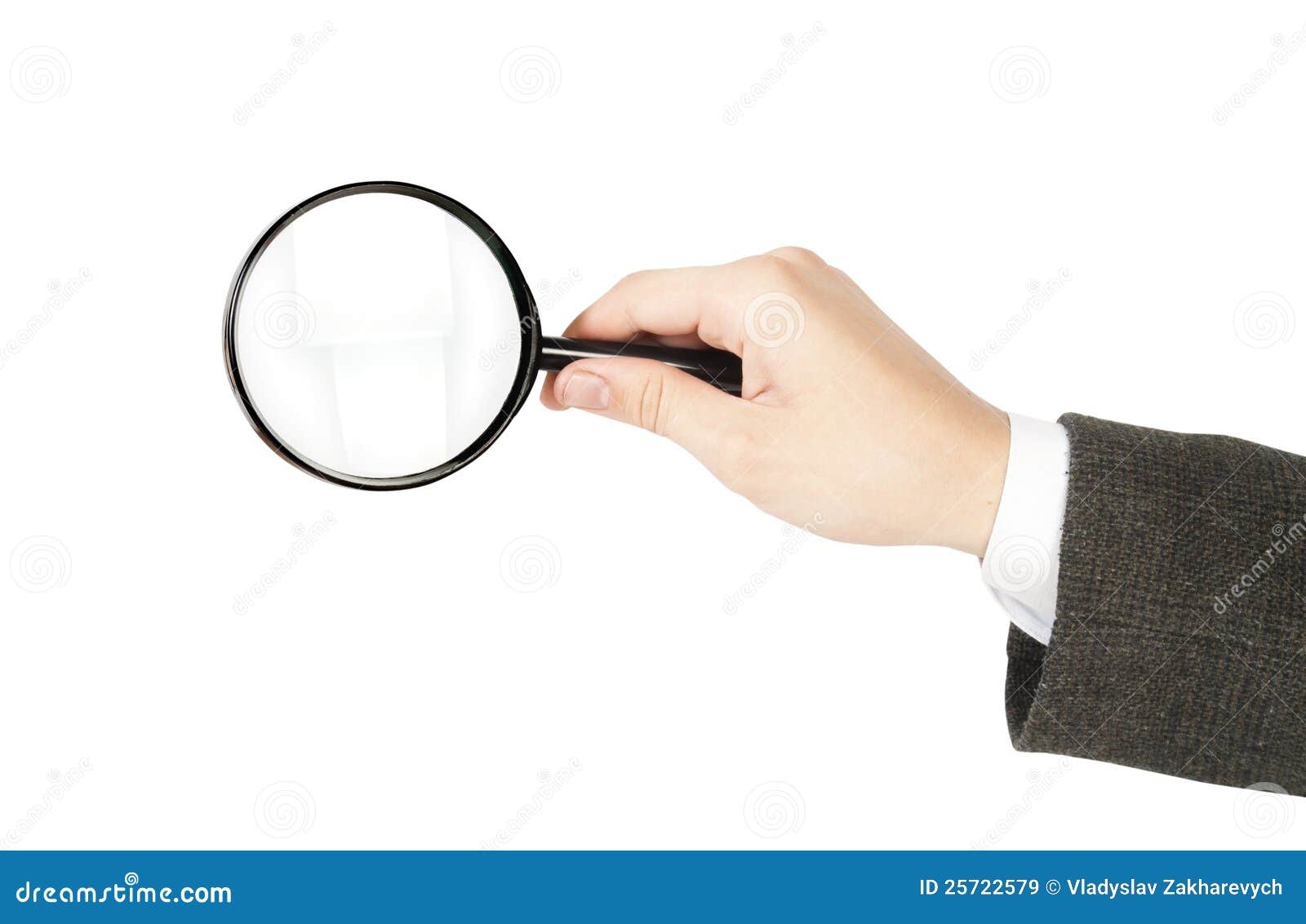 Magnifying glass in hand stock image. Image of hand, black - 25722579