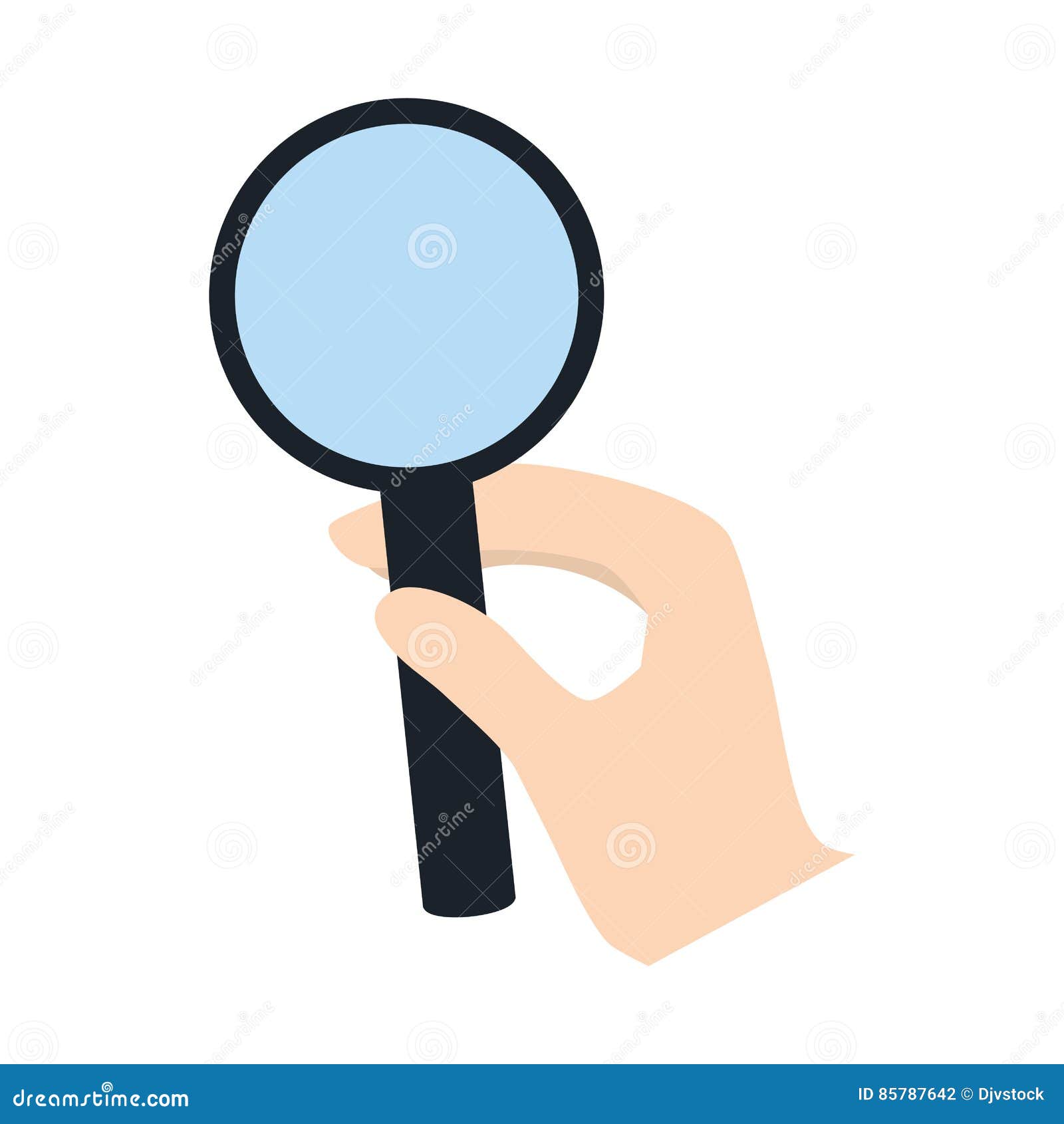 Magnifying Glass in the Hand Icon Design Stock Illustration ...
