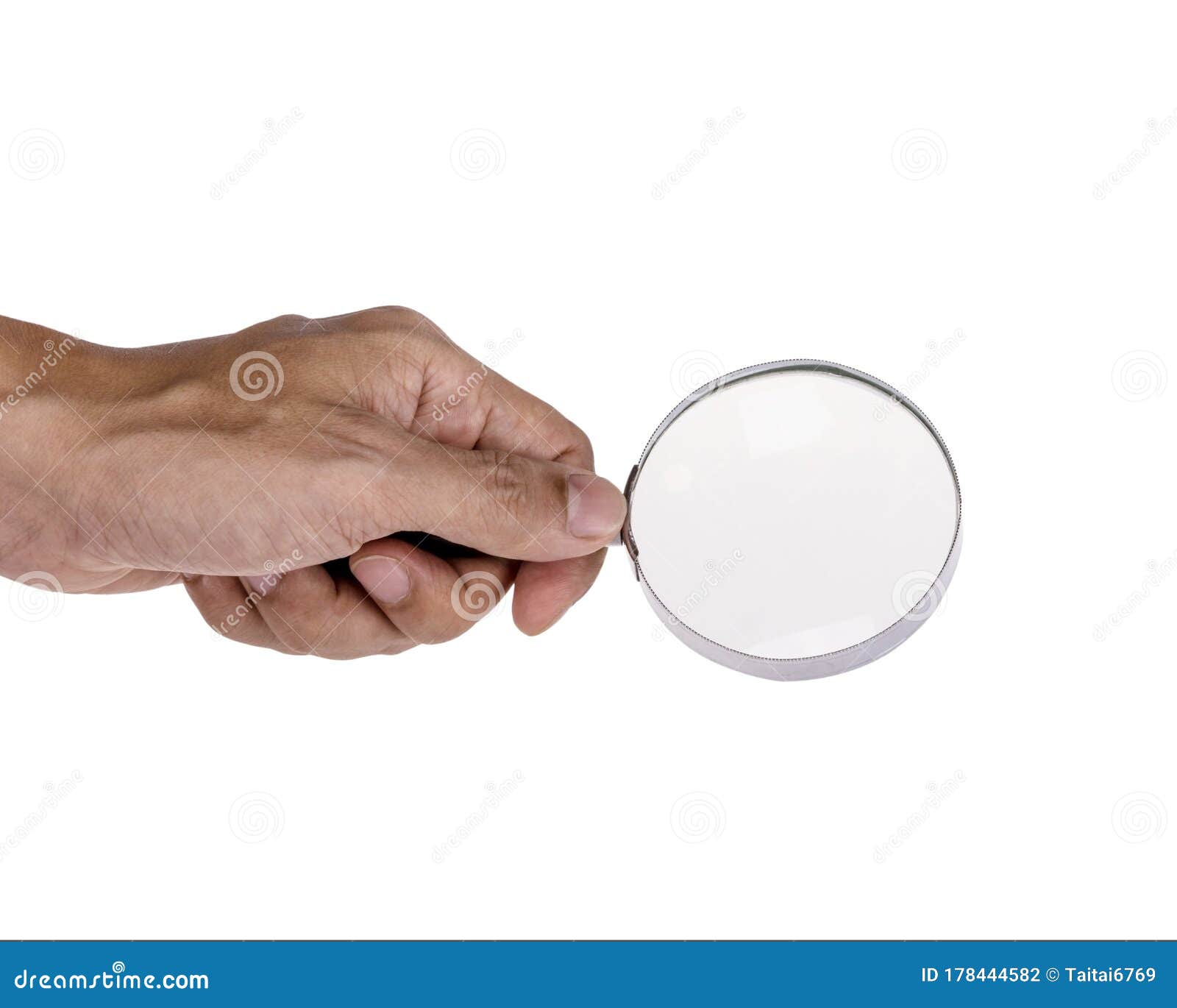 Magnifying Glass with Hand Isolated Stock Photo - Image of optical ...
