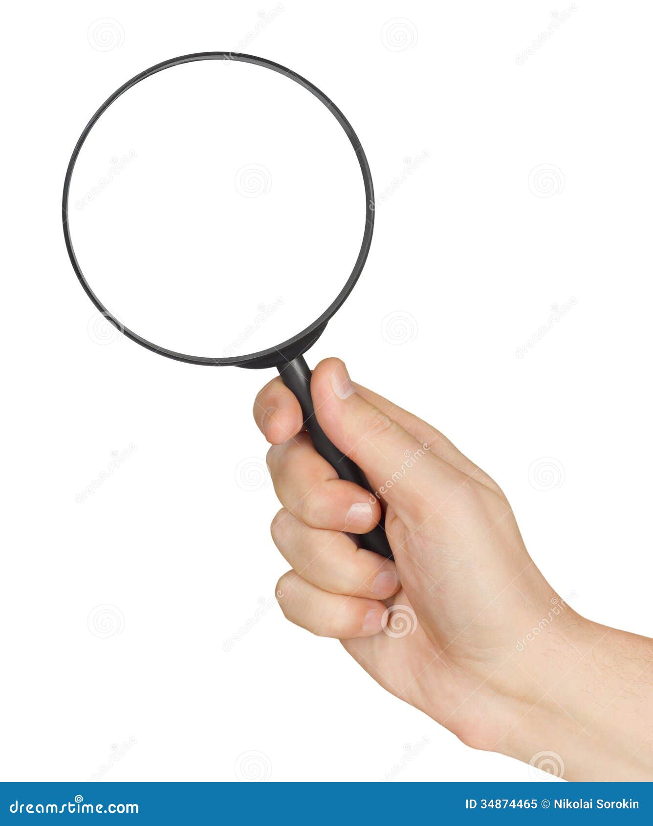 Magnifying glass in hand stock image. Image of discovery - 34874465